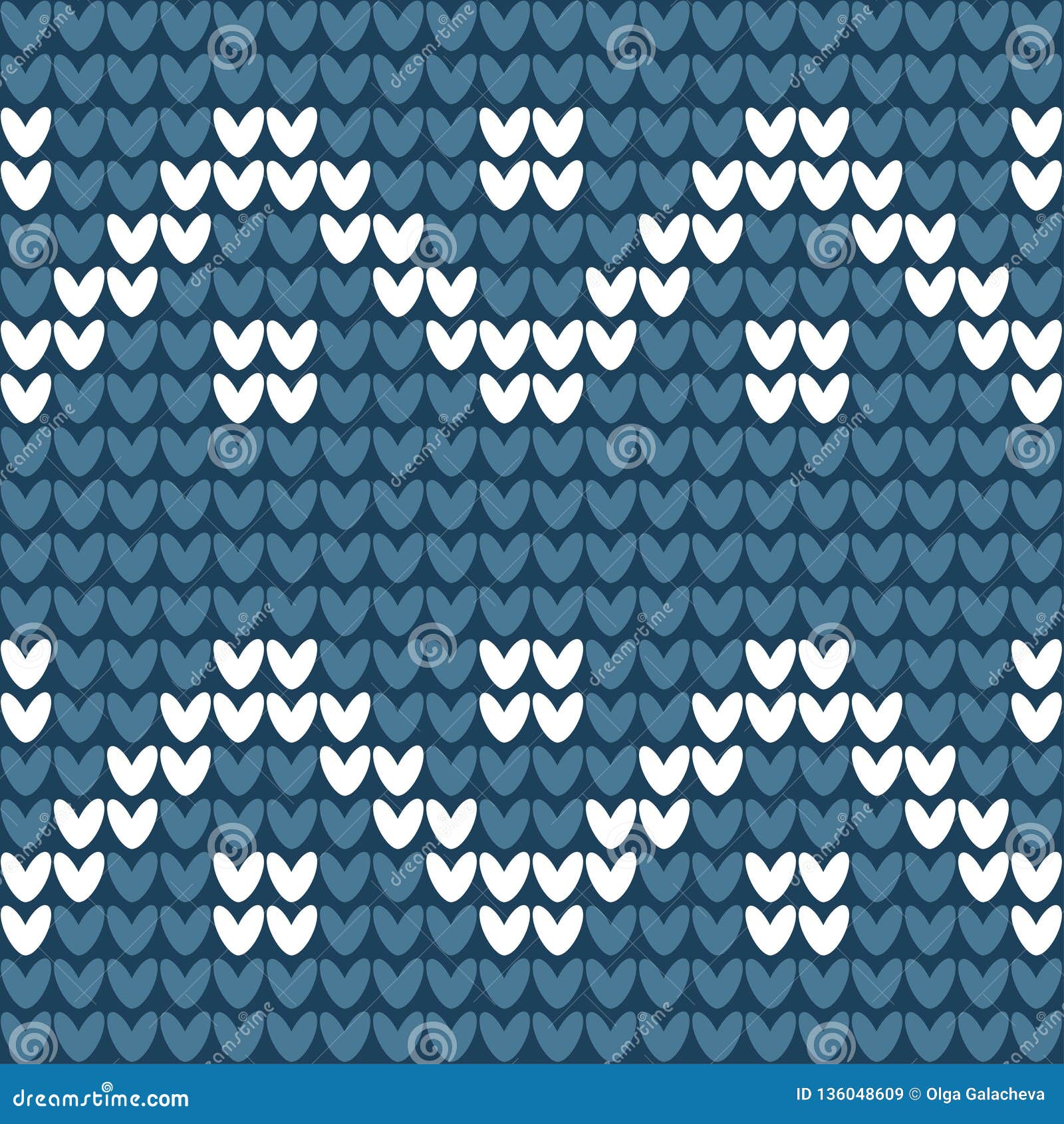 White and Blue Knitting Pattern Stock Illustration - Illustration of ...