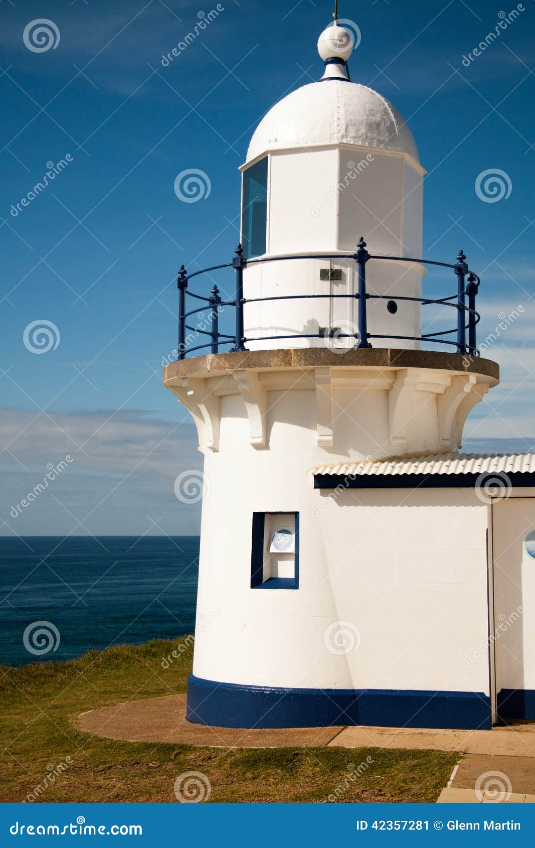 White blue lighthouse stock image. Image of protection - 42357281