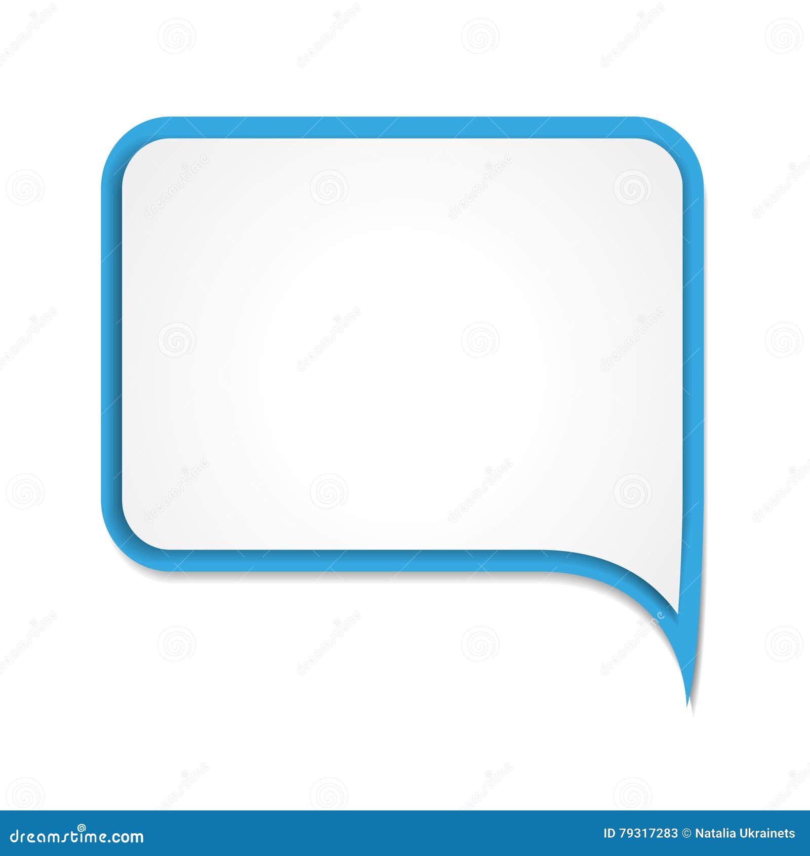 White and Blue Paper Round Speech Bubble Stock Vector - Illustration of ...
