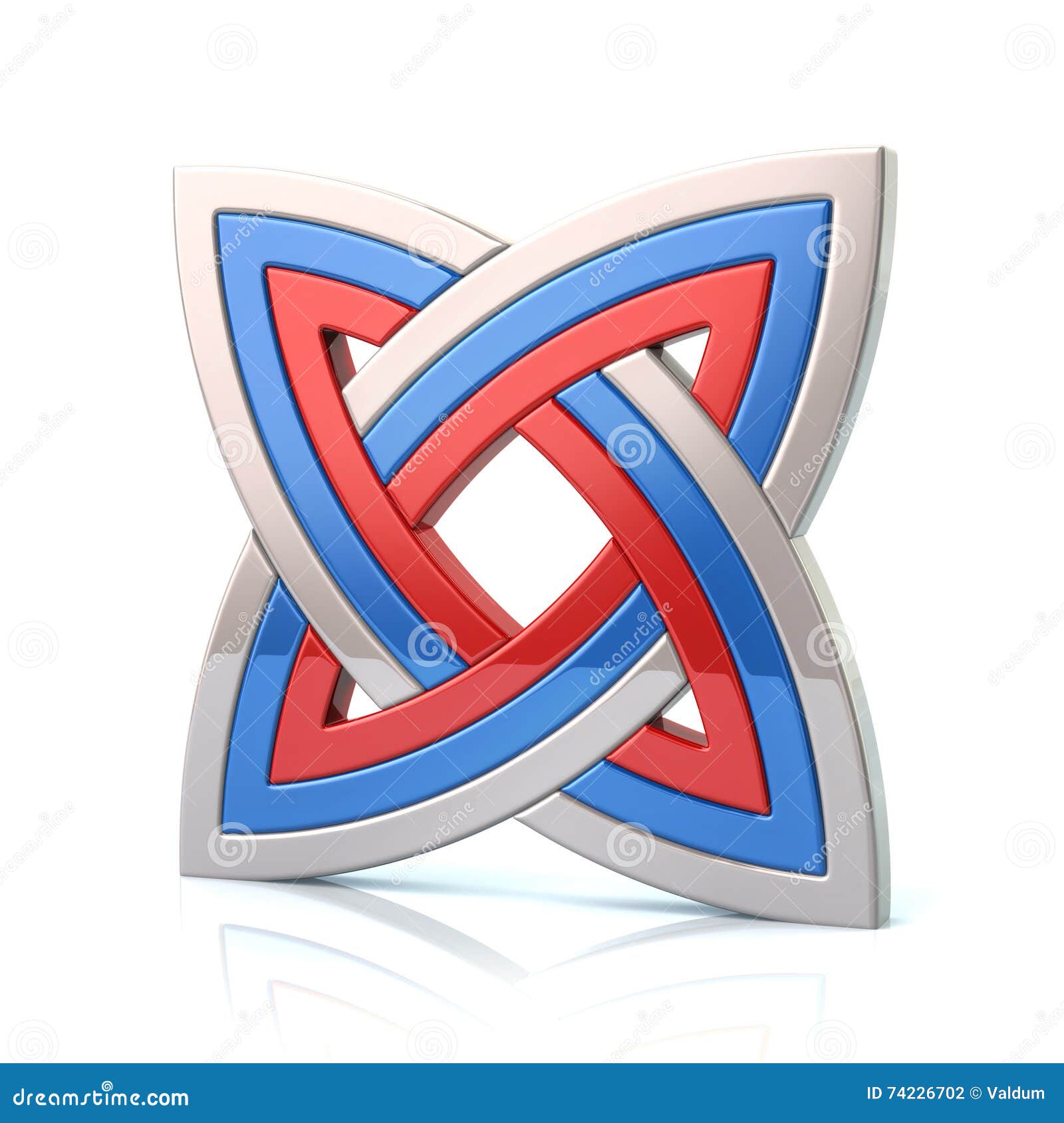 White, Blue and Red Knot Design Stock Illustration - Illustration of ...