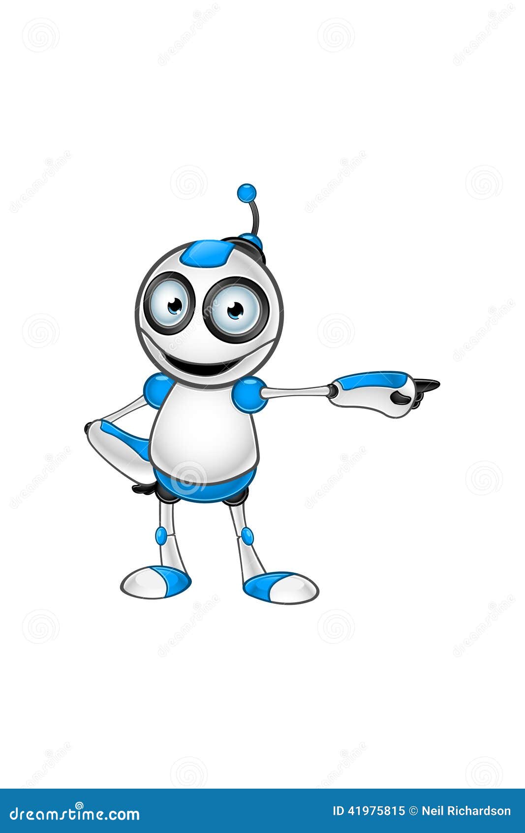 White & Blue Robot Character Stock Vector - Illustration of vector ...
