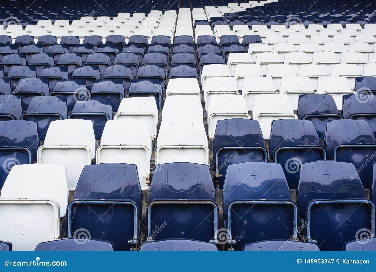 White and Blue Stadium Seats. Editorial Photography - Image of ...