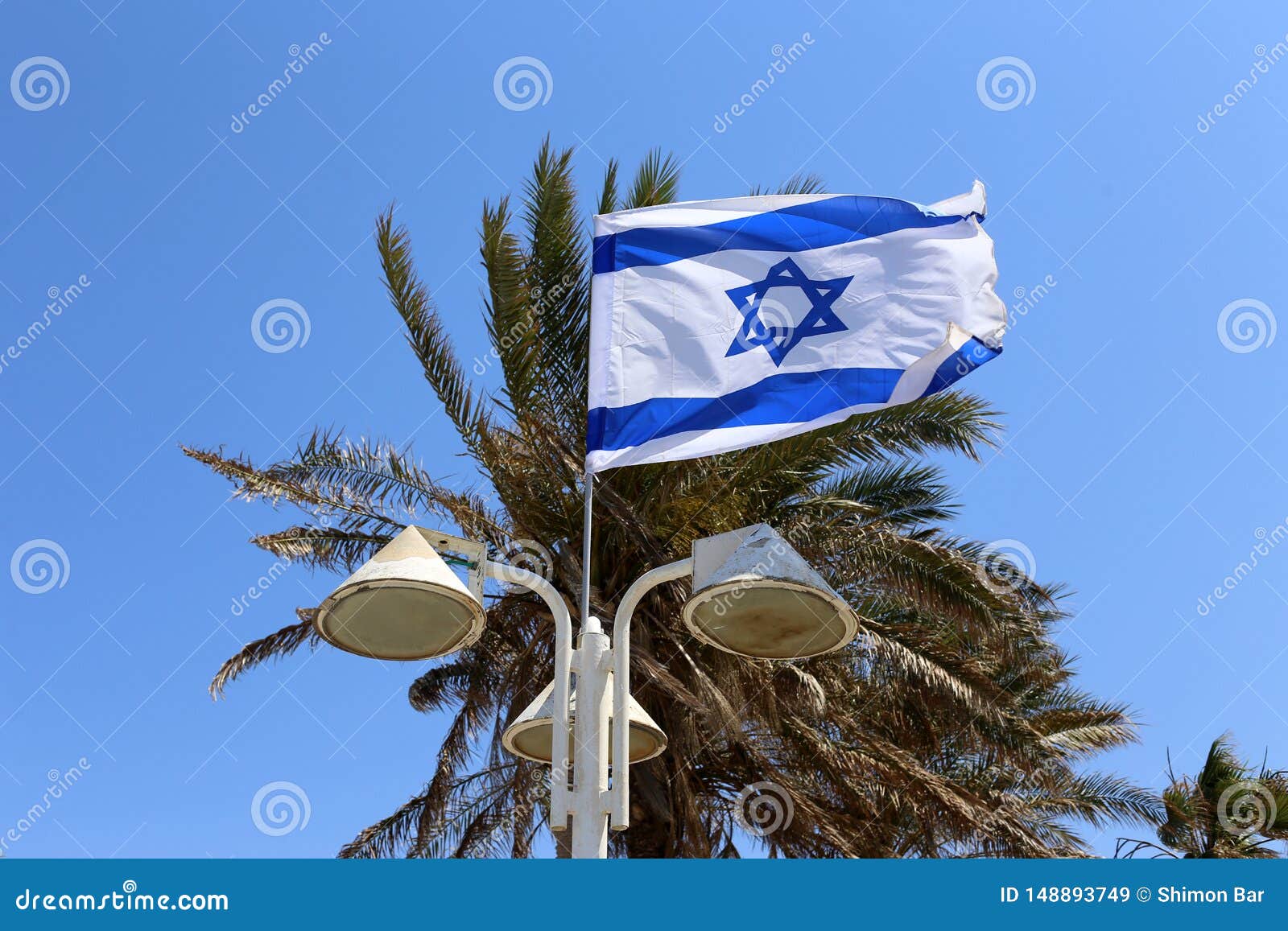 White and Blue with the Star of David the Flag of Israel Stock Image ...