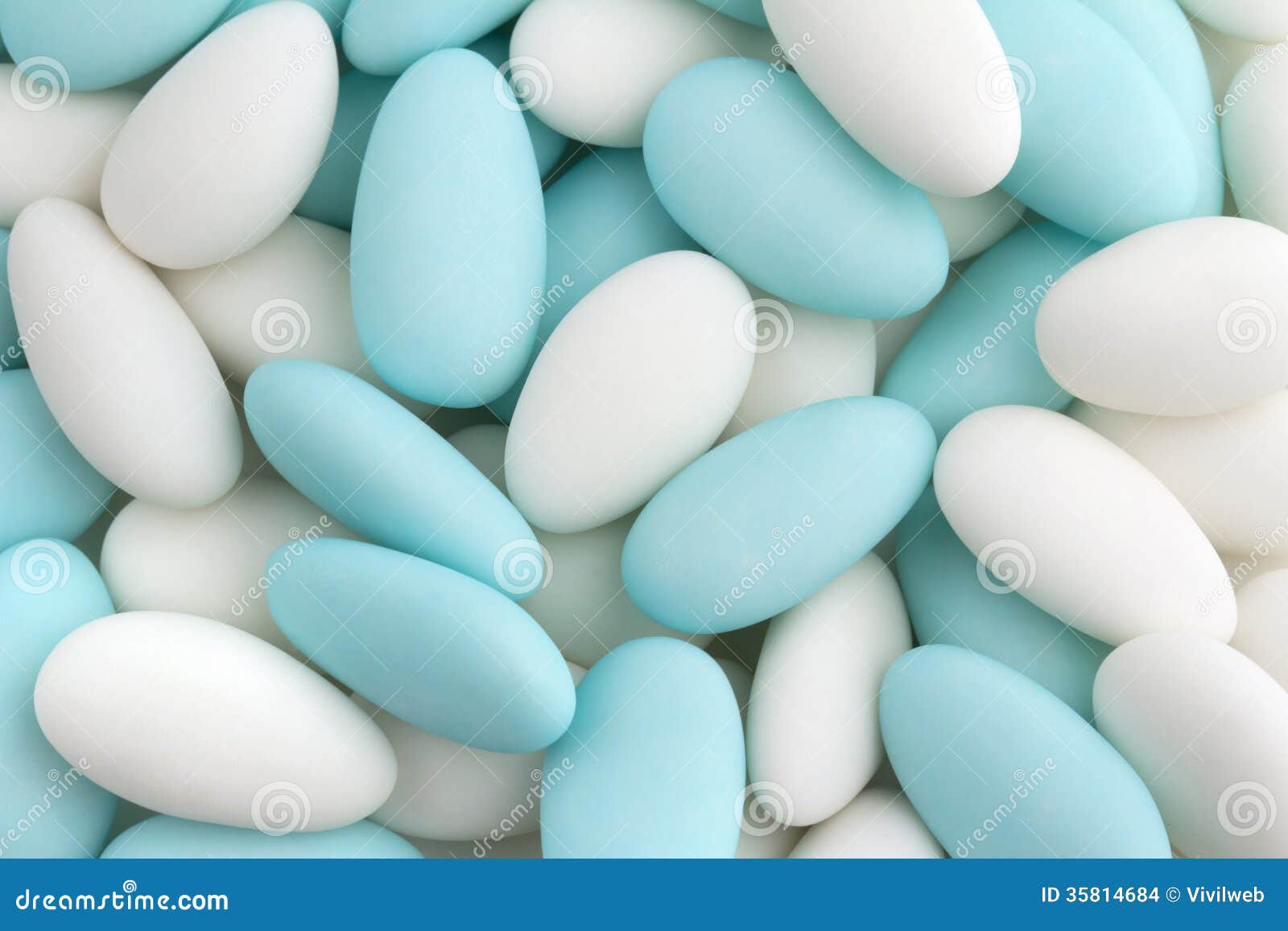 White and Blue Sugared Almonds Stock Photo - Image of easter, close ...
