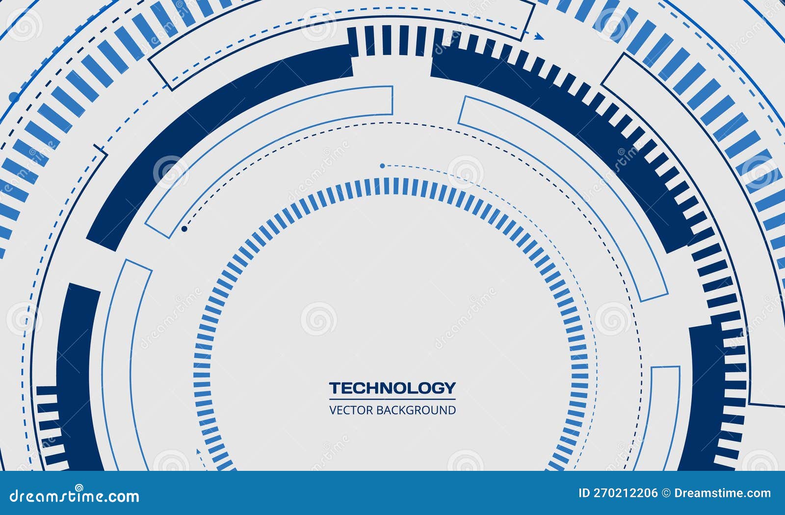 White and Blue Technology Background with Futuristic Tuch Circular ...