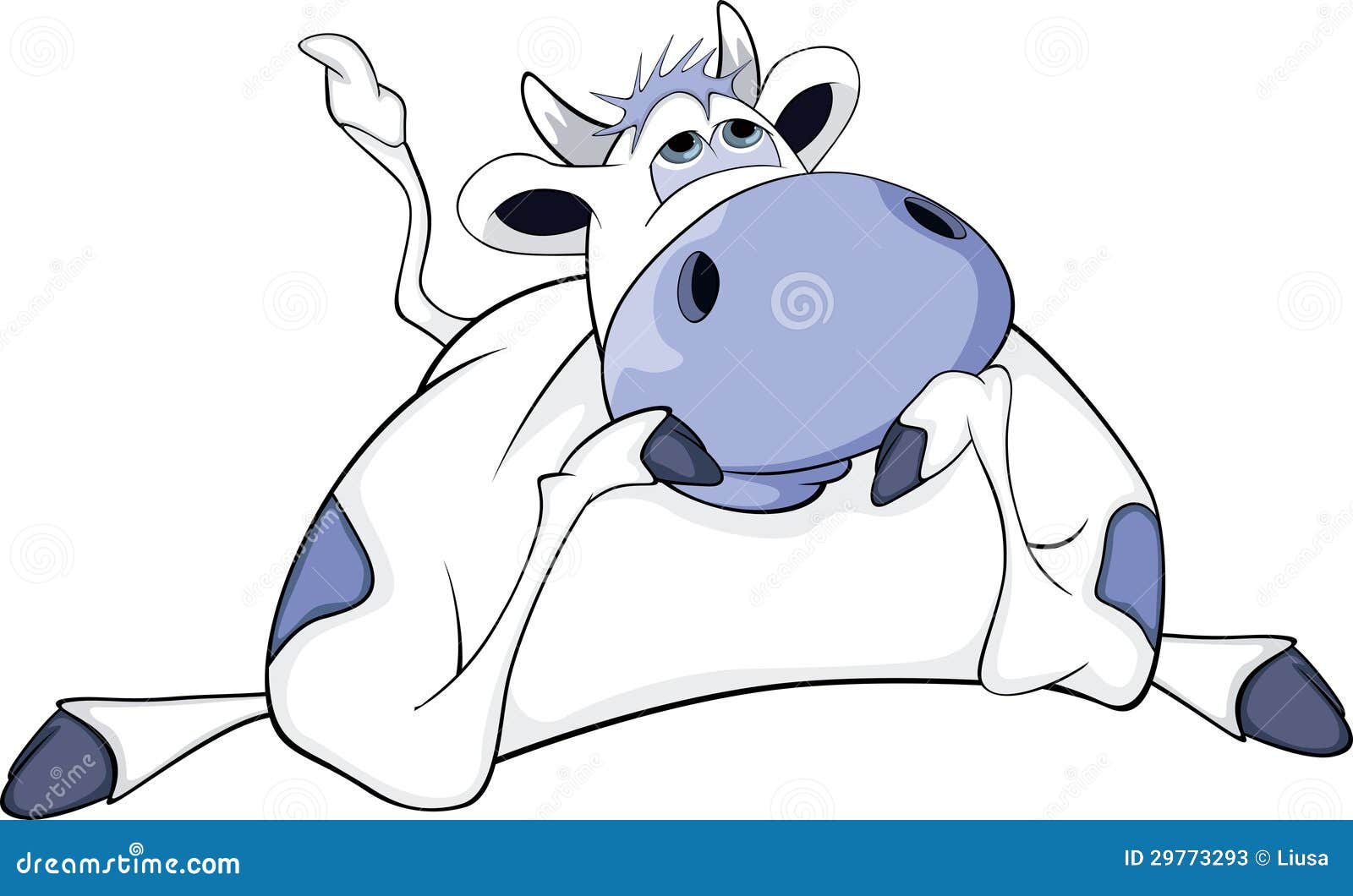 Happy blue cow. Cartoon stock vector. Illustration of artful - 29773293