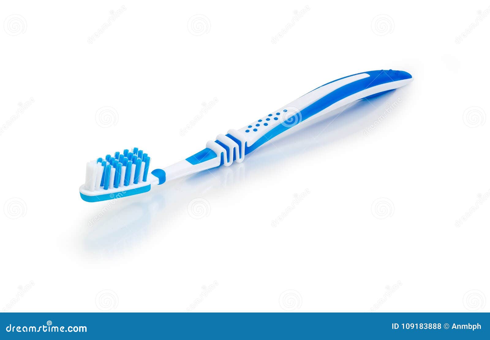 White and Blue Toothbrush on a White Matte Surface Stock Photo - Image ...
