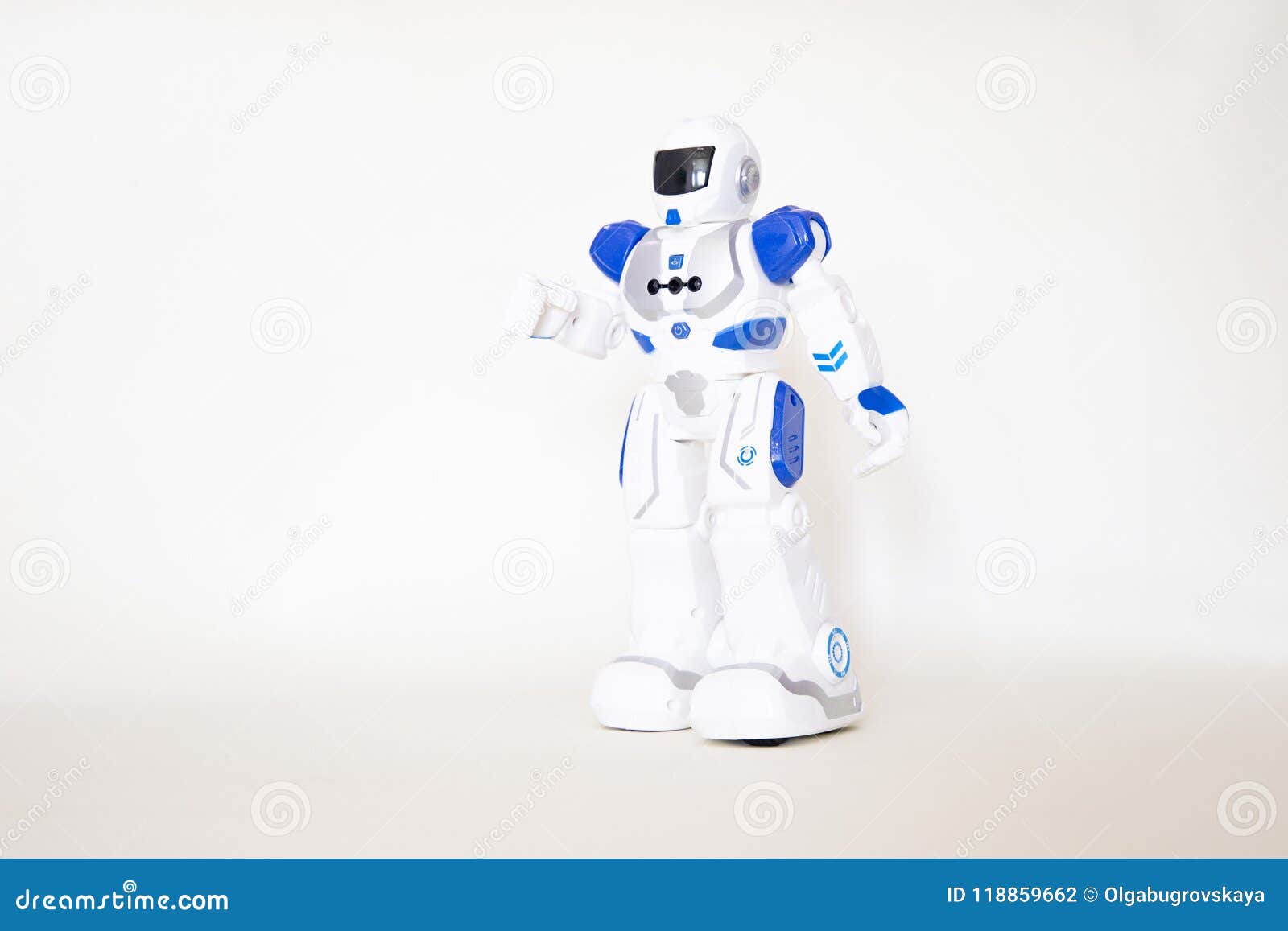White and Blue Toy Humanoid Robot Stock Photo - Image of bots, blue ...