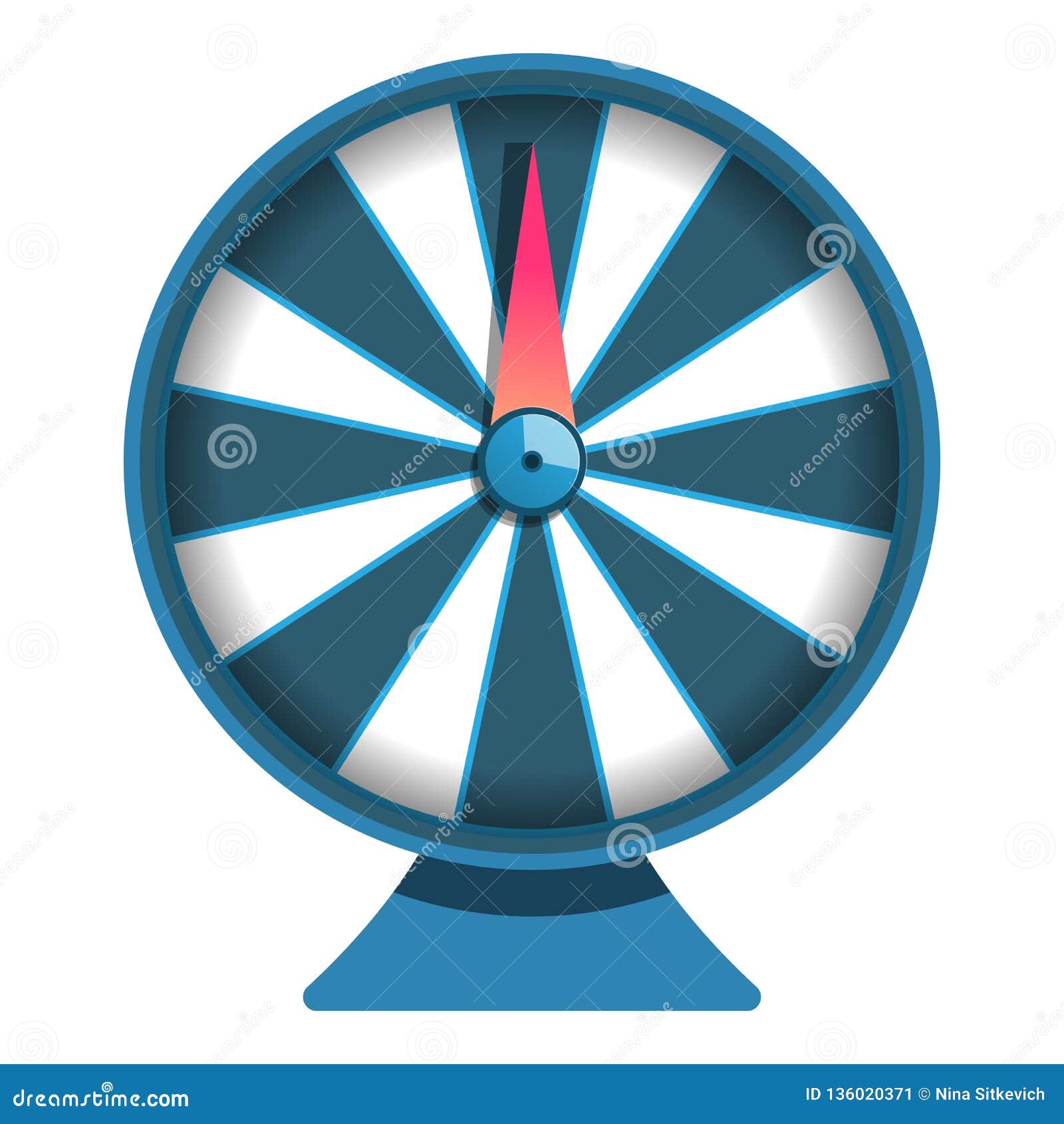 White Blue Wheel Fortune Icon, Cartoon Style Stock Vector ...