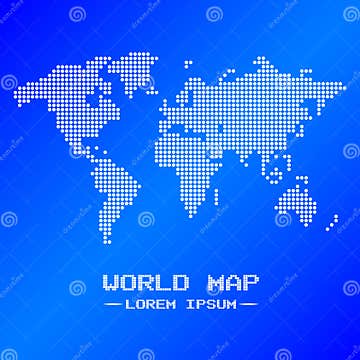 White and Blue World Map Vector Stock Vector - Illustration of design ...