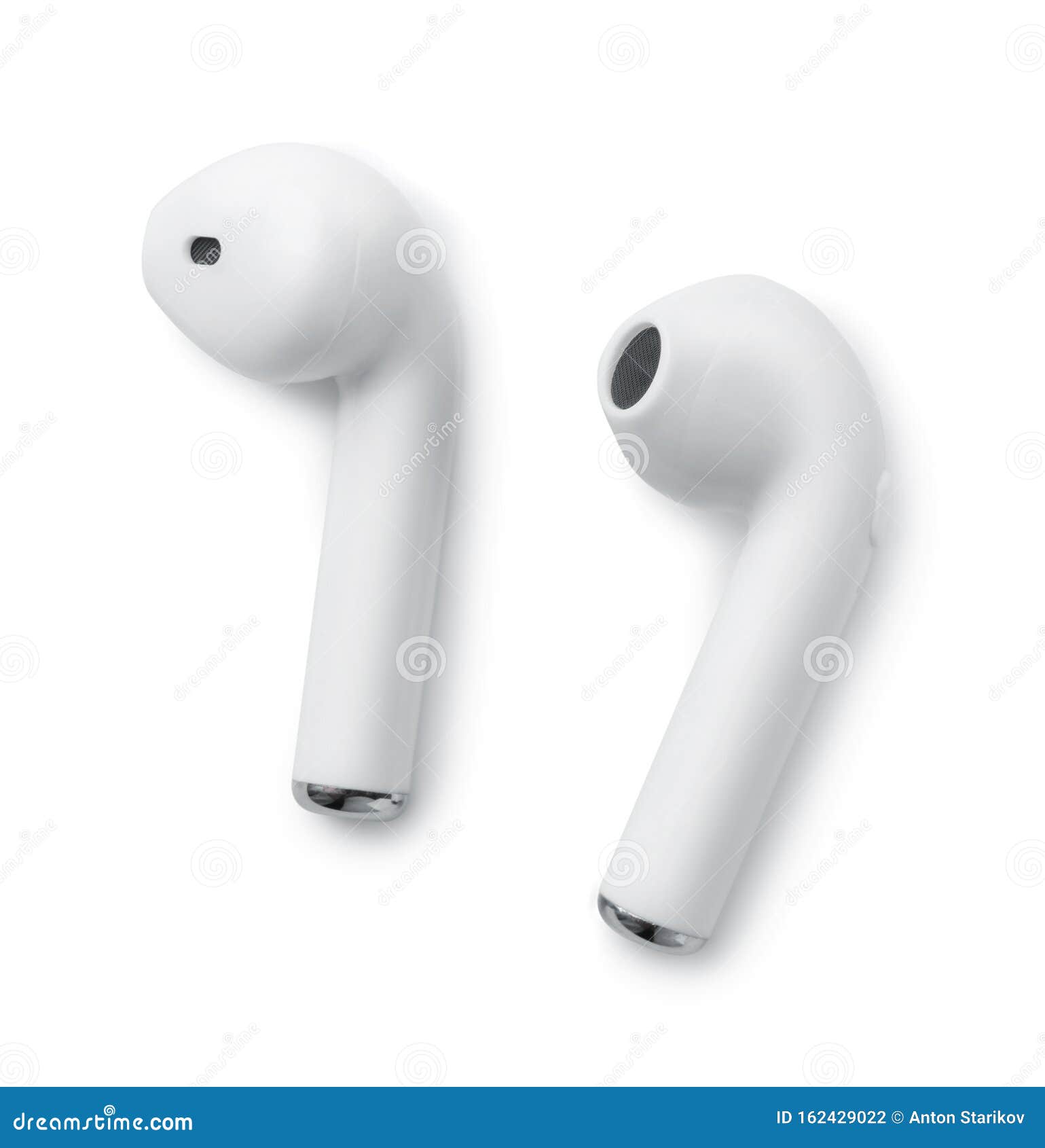 White Bluetooth True Wireless Earbuds Stock Photo - Image of phone ...
