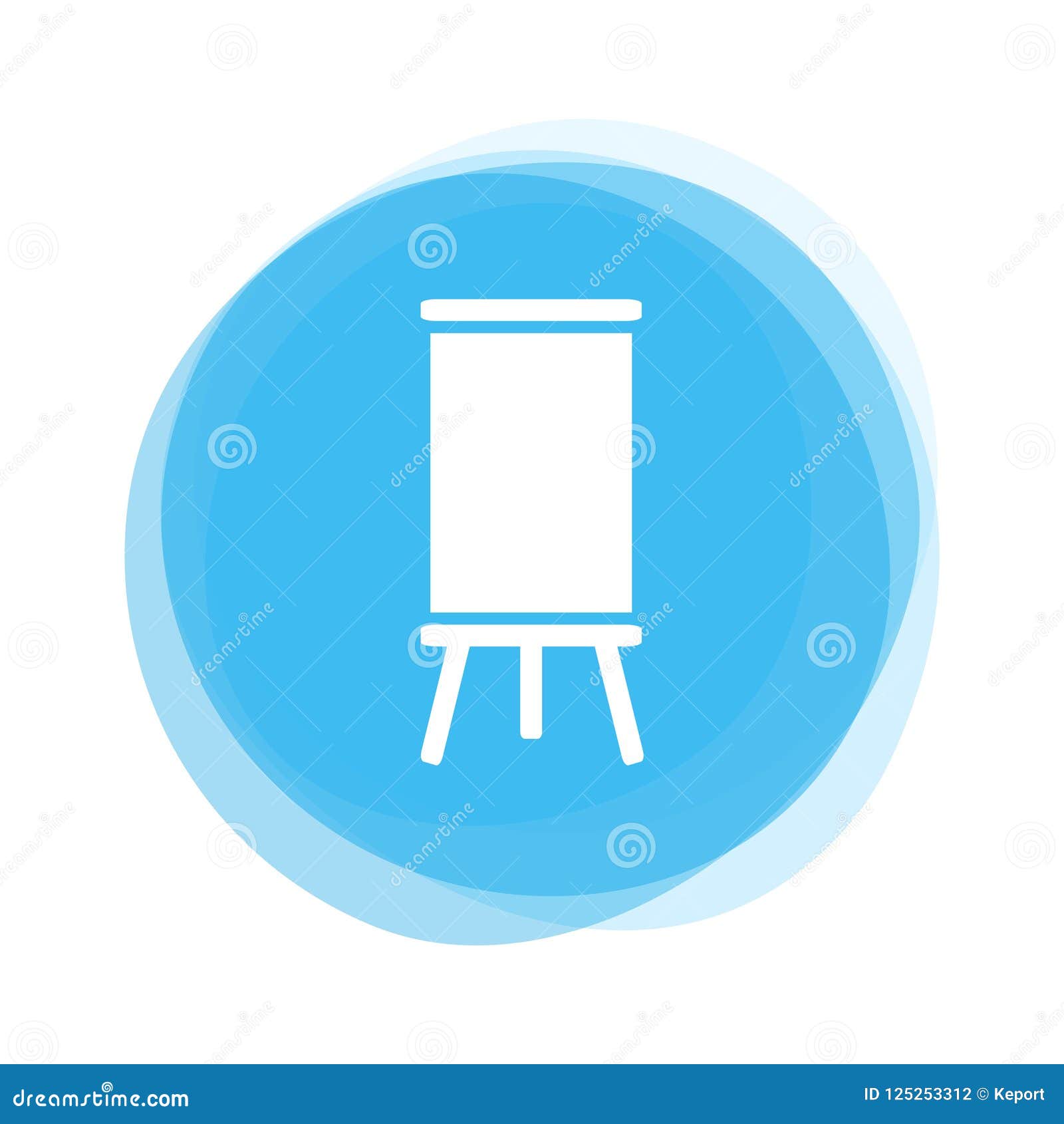 White Board on Light Blue Button Stock Illustration - Illustration of ...