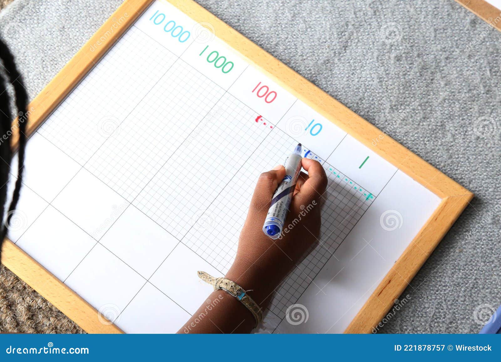 White Board with Math Hand Righting Stock Image - Image of child ...