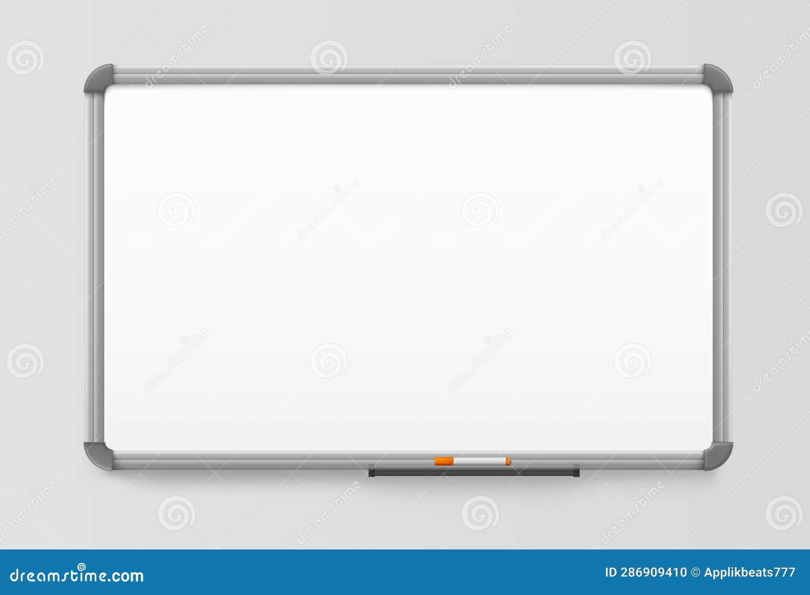 White Board, Office Board Plastic Frame, Realistic Stock Vector ...