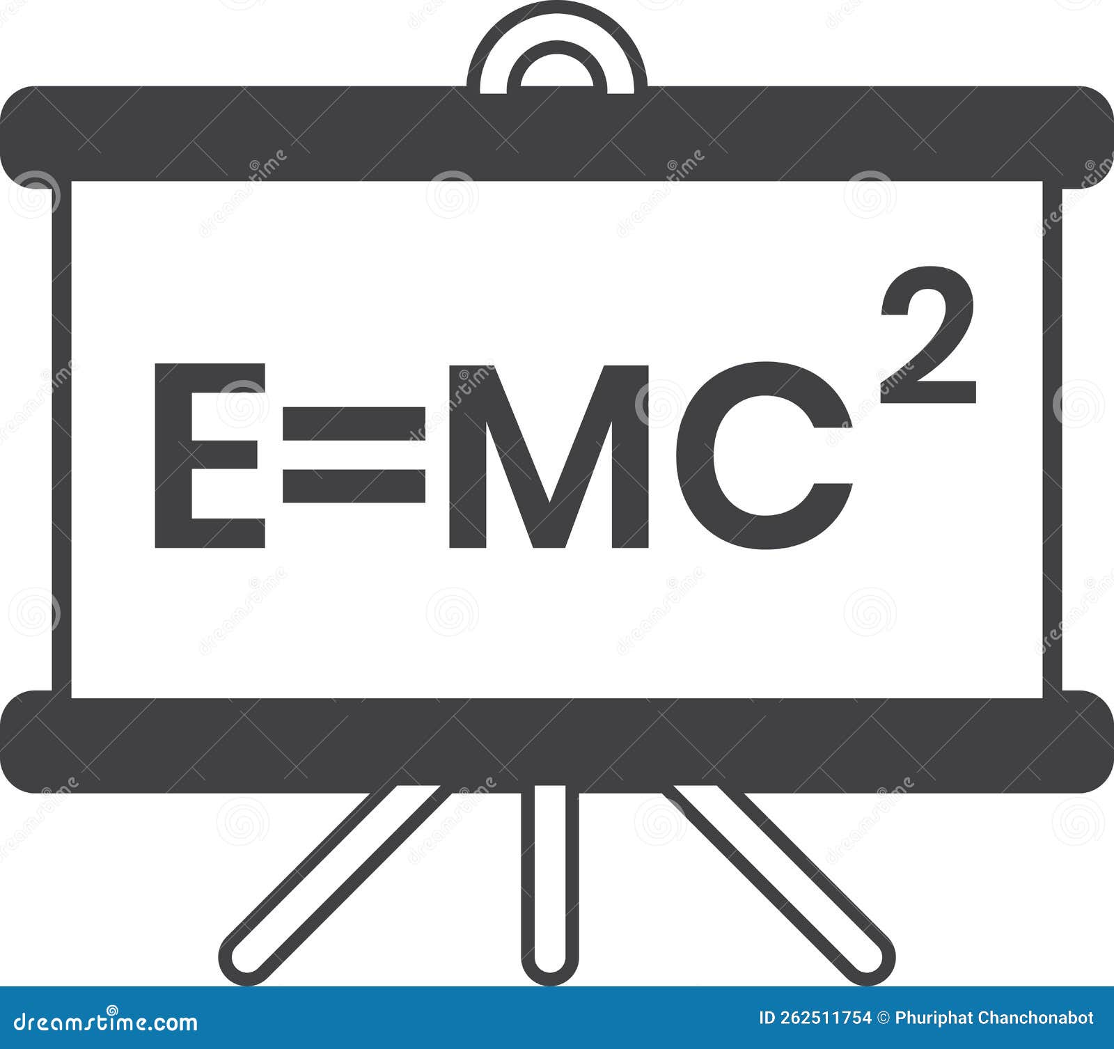 White Board with Scientific Equations Illustration in Minimal Style ...