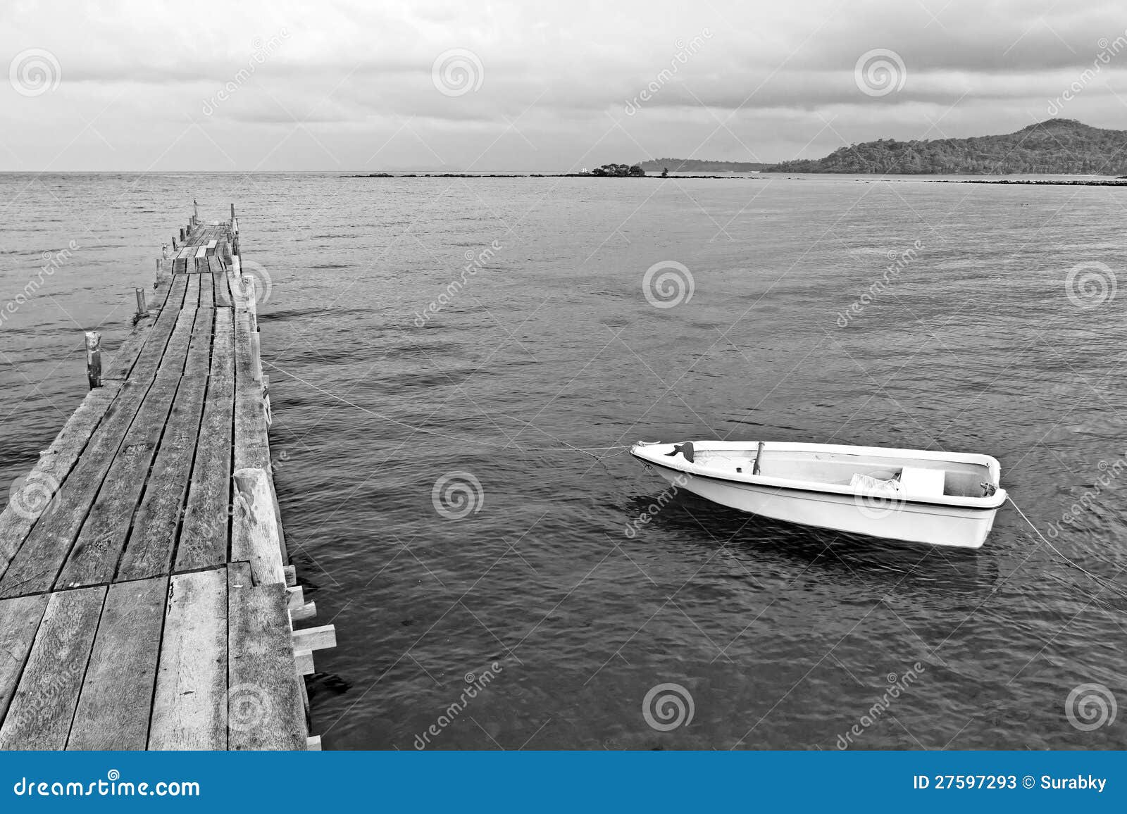 White boat and wood jetty stock image. Image of sail - 27597293