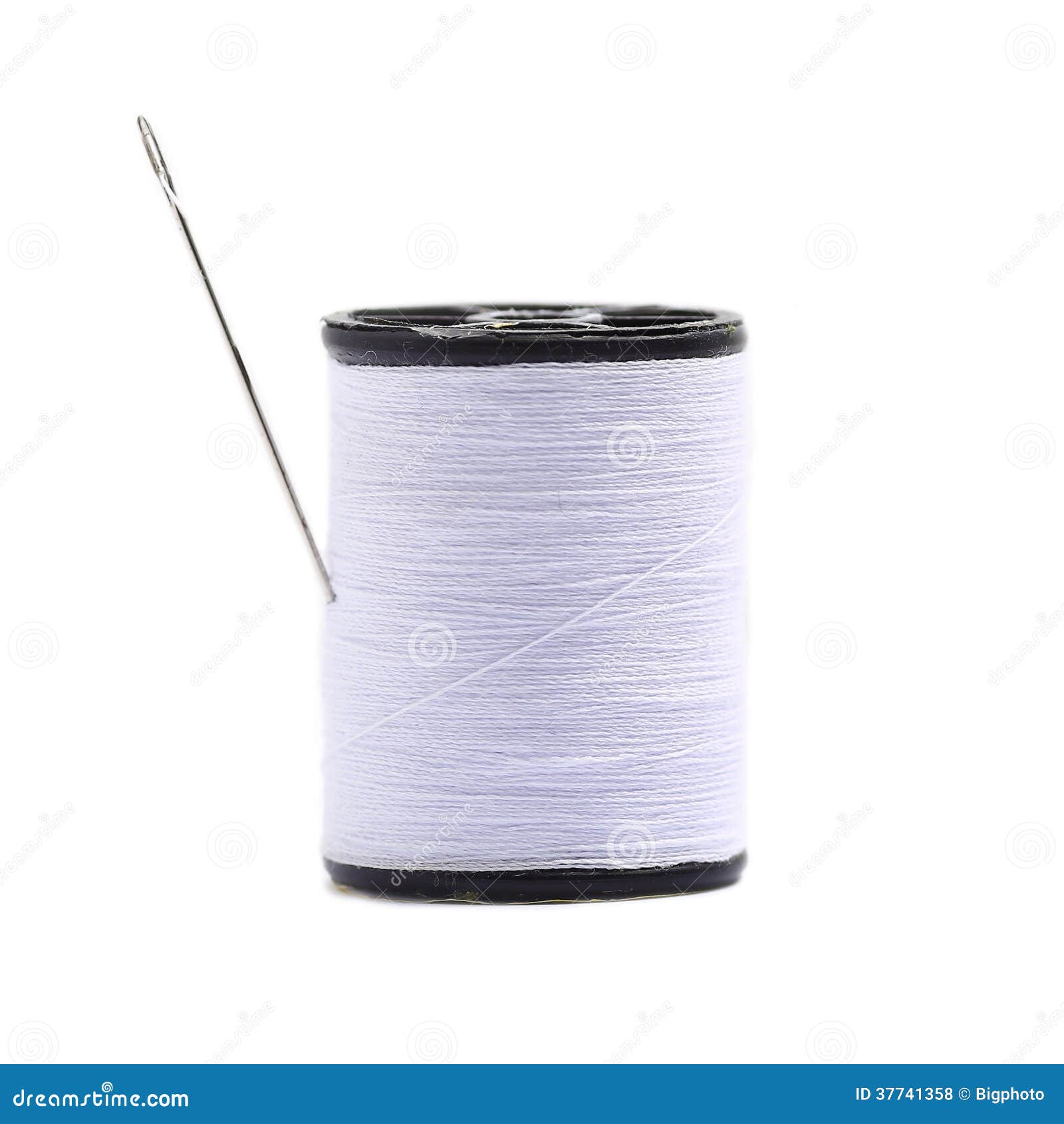 White Bobbin with Needle Isolated on White Stock Photo - Image of ...