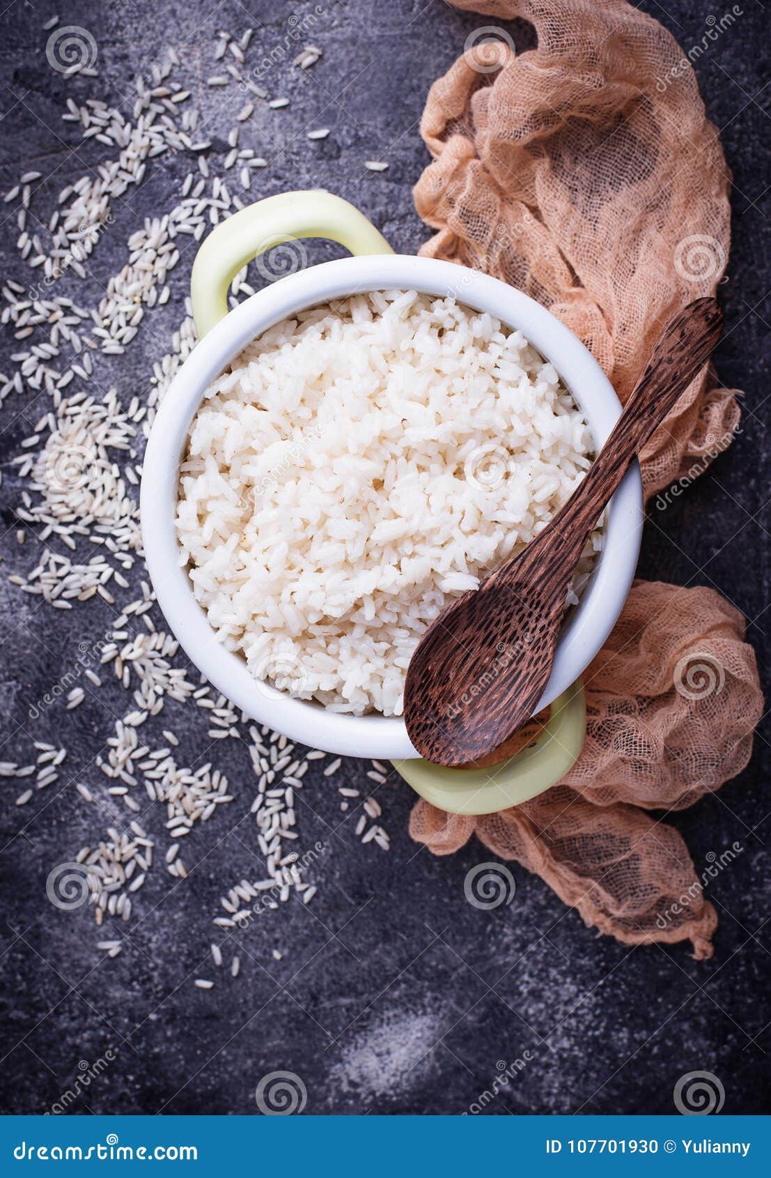 White boiled rice on pot stock photo. Image of meal - 107701930