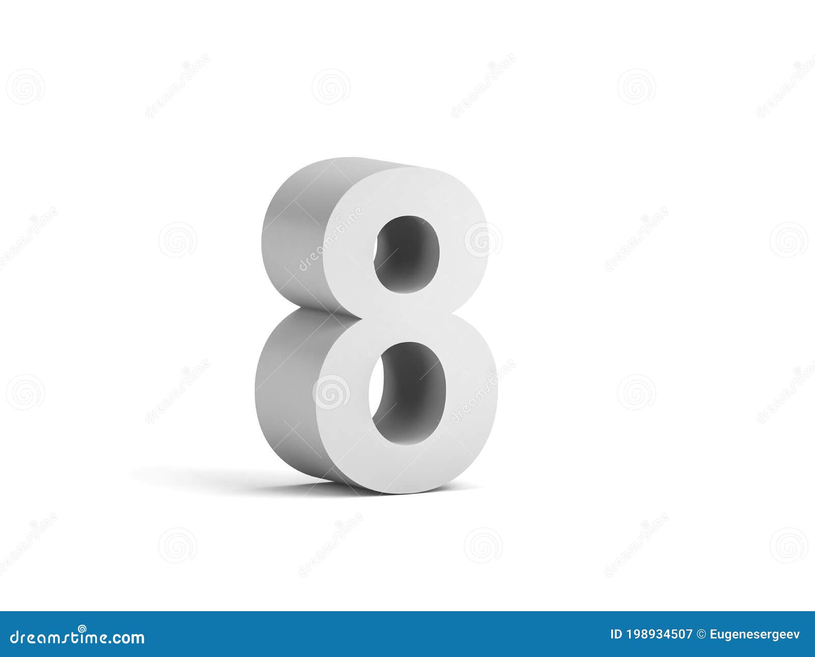 White Bold Digit 8 Isolated on White Background Stock Illustration ...