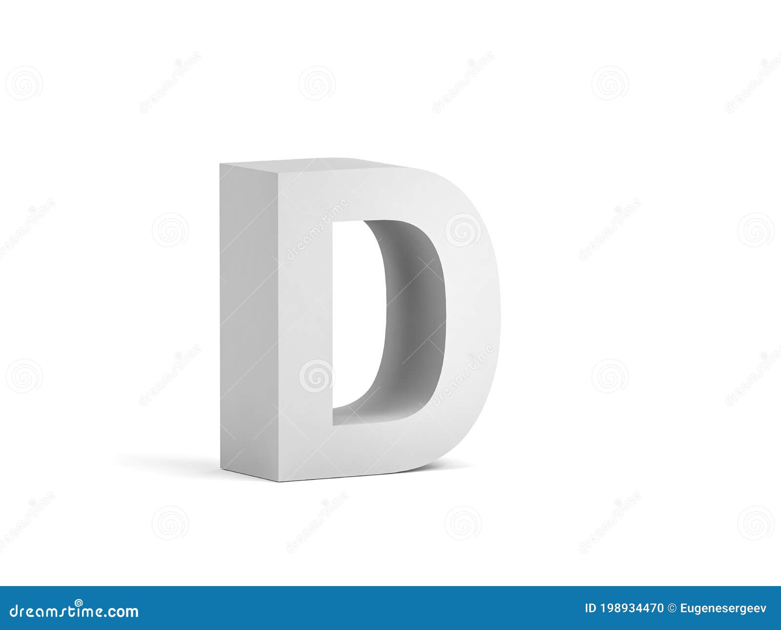 White Bold Letter D Isolated on White Background Stock Illustration ...