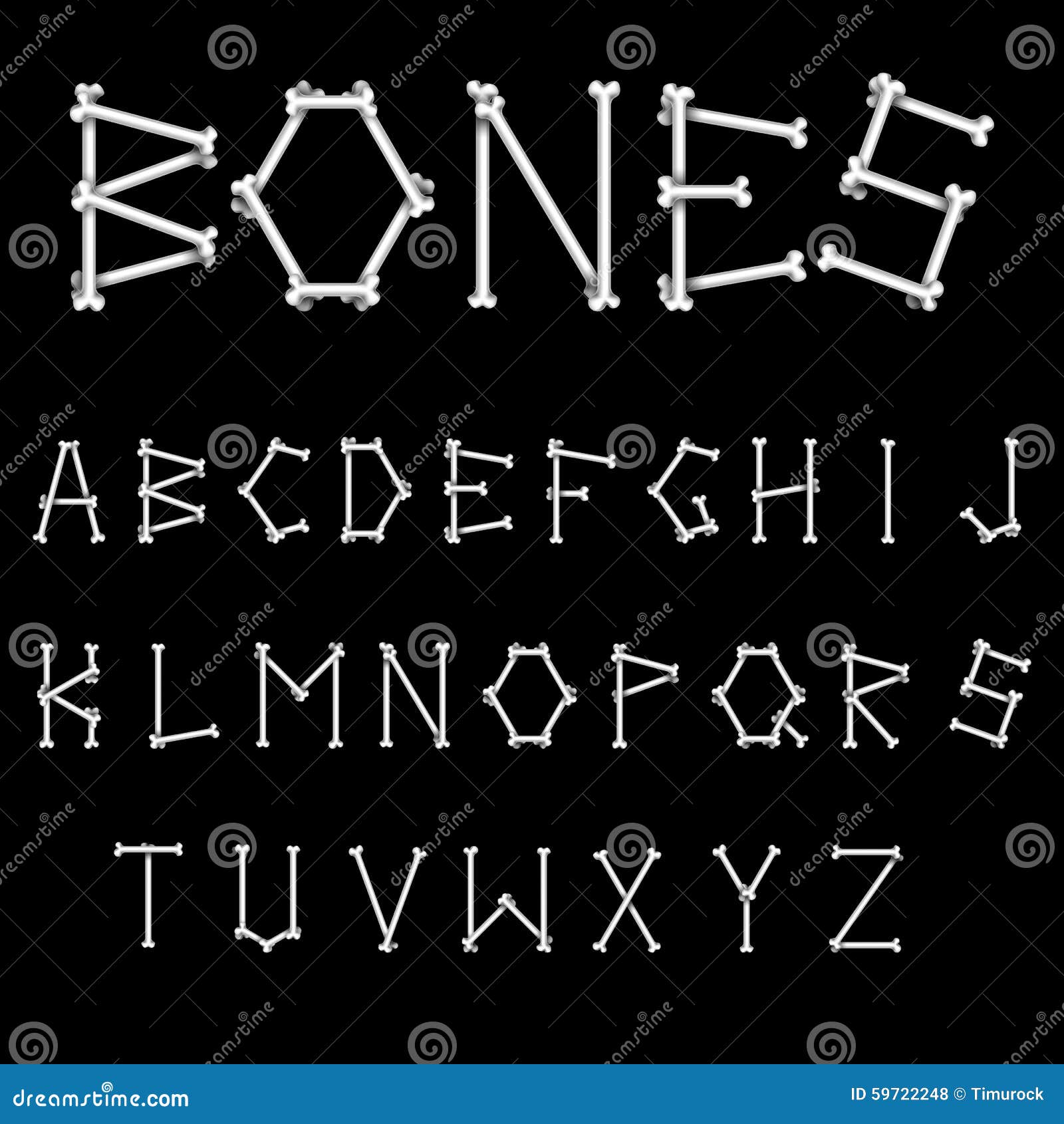 Zaw Bones Font Vector Font Alphabet Letters. | CartoonDealer.com #279126961