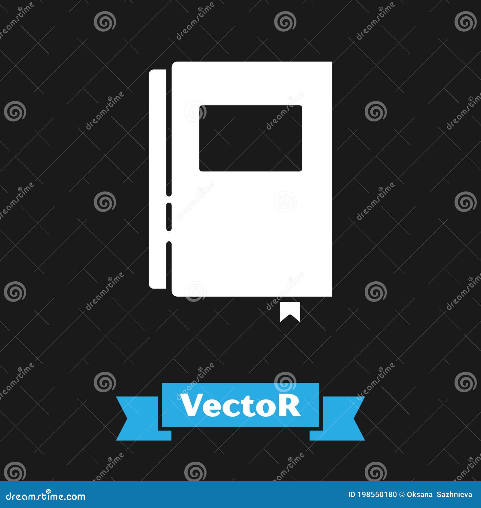 White Book Icon Isolated on Black Background. Vector Stock Vector ...