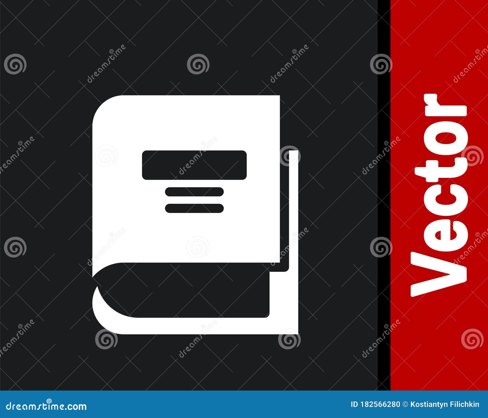 White Book Icon Isolated on Black Background. Vector Stock Vector ...