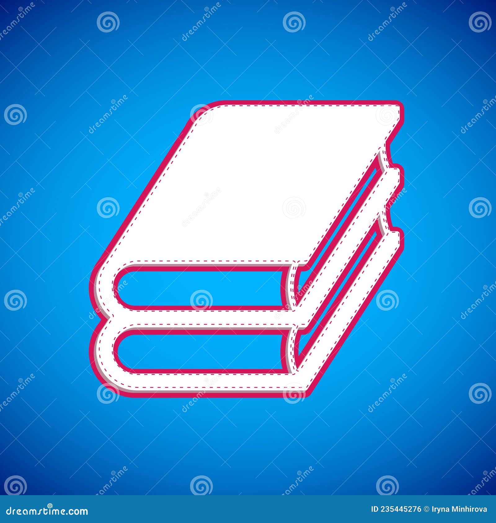 White Book Icon Isolated on Blue Background. Vector Stock Vector ...