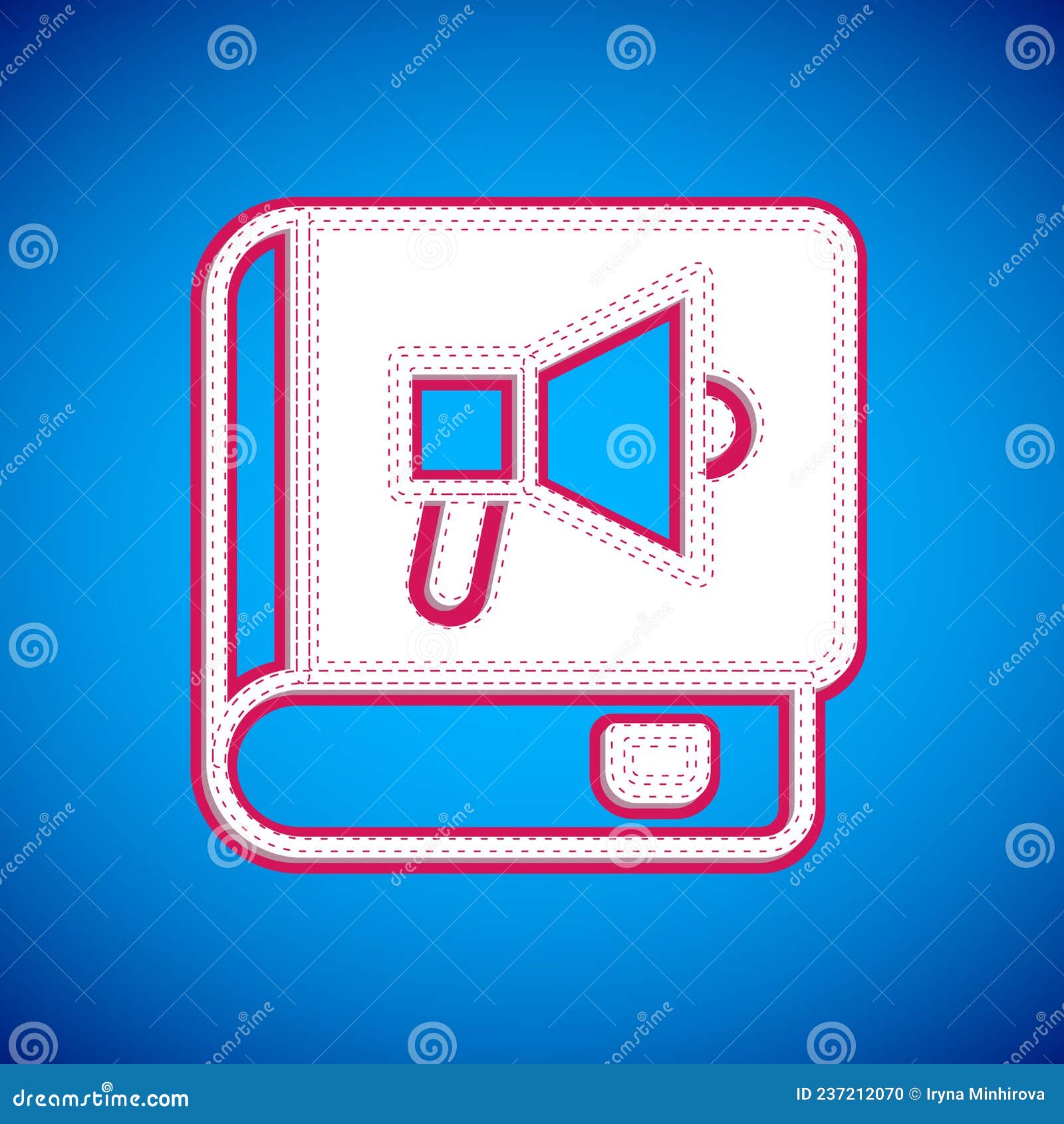 White Book Icon Isolated on Blue Background. Vector Stock Illustration ...