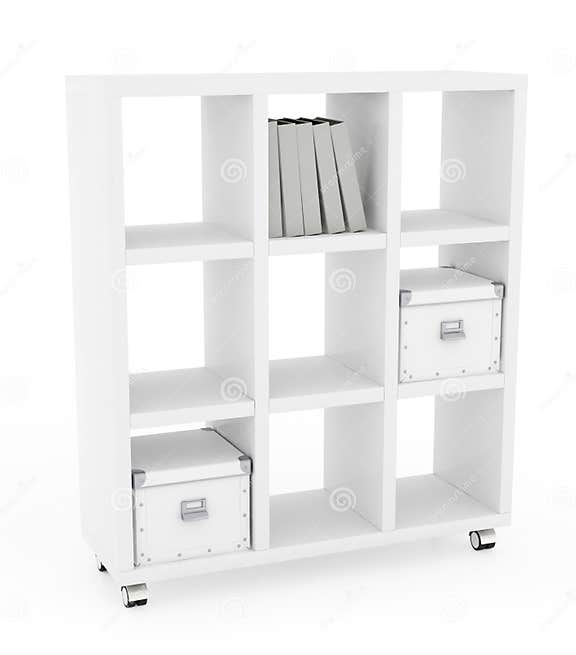 White Book Rack Isolated on White Background. Include Clipping Path ...