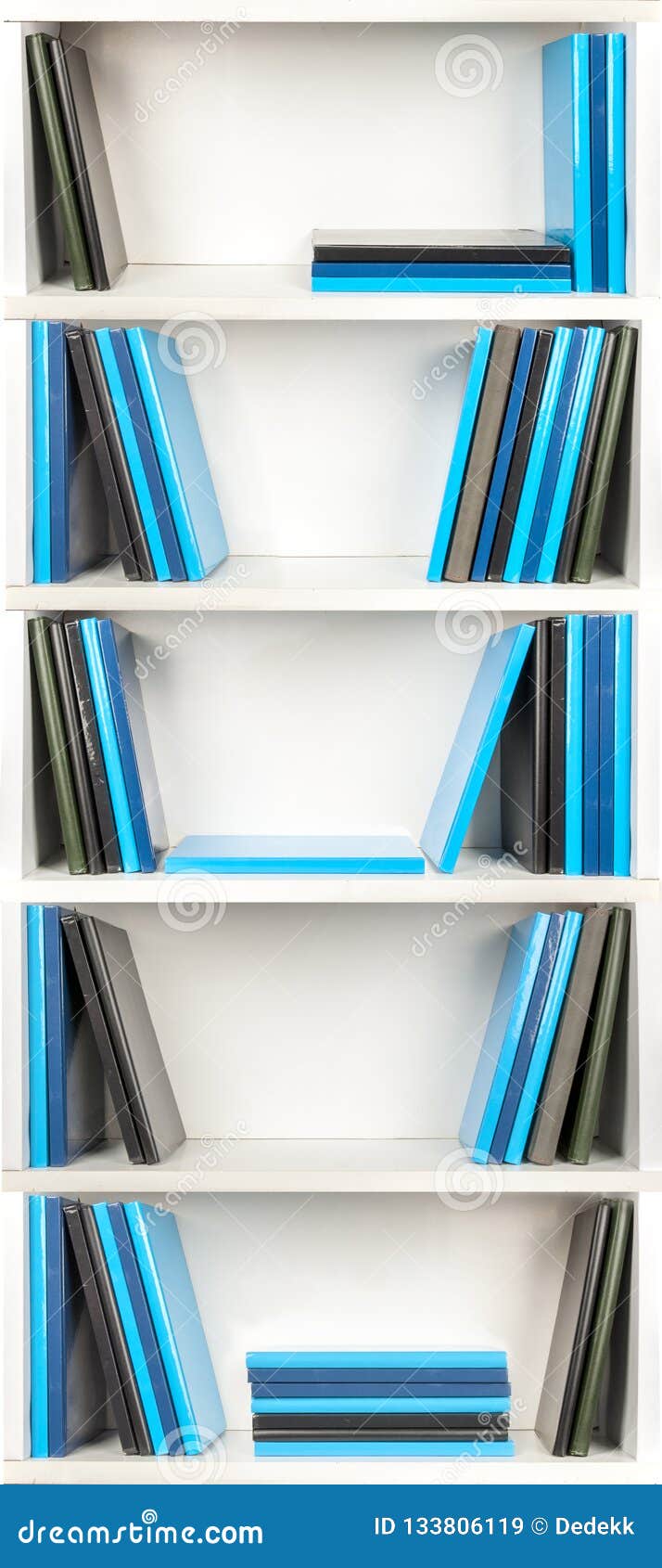 White Bookshelf with Few Books Stock Image - Image of interior, empty ...