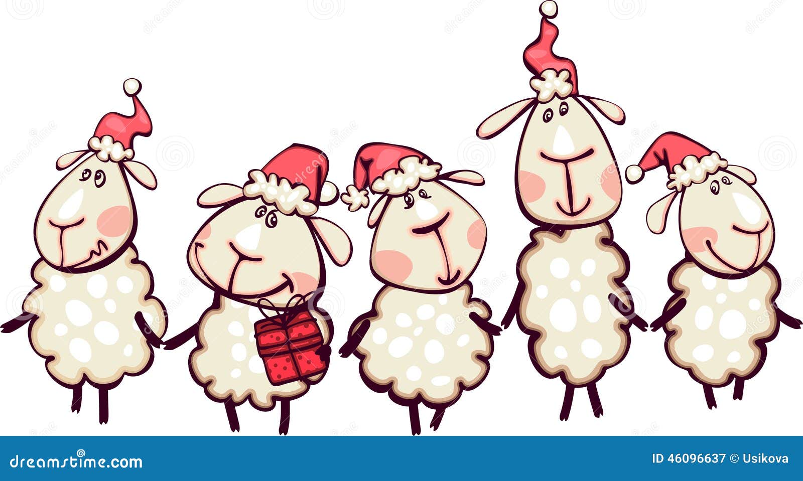 White Border with Christmas Goat Stock Vector - Illustration of ...