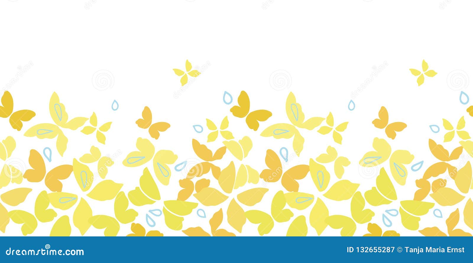 White Border with Yellow Butterflies. Stock Vector - Illustration of ...