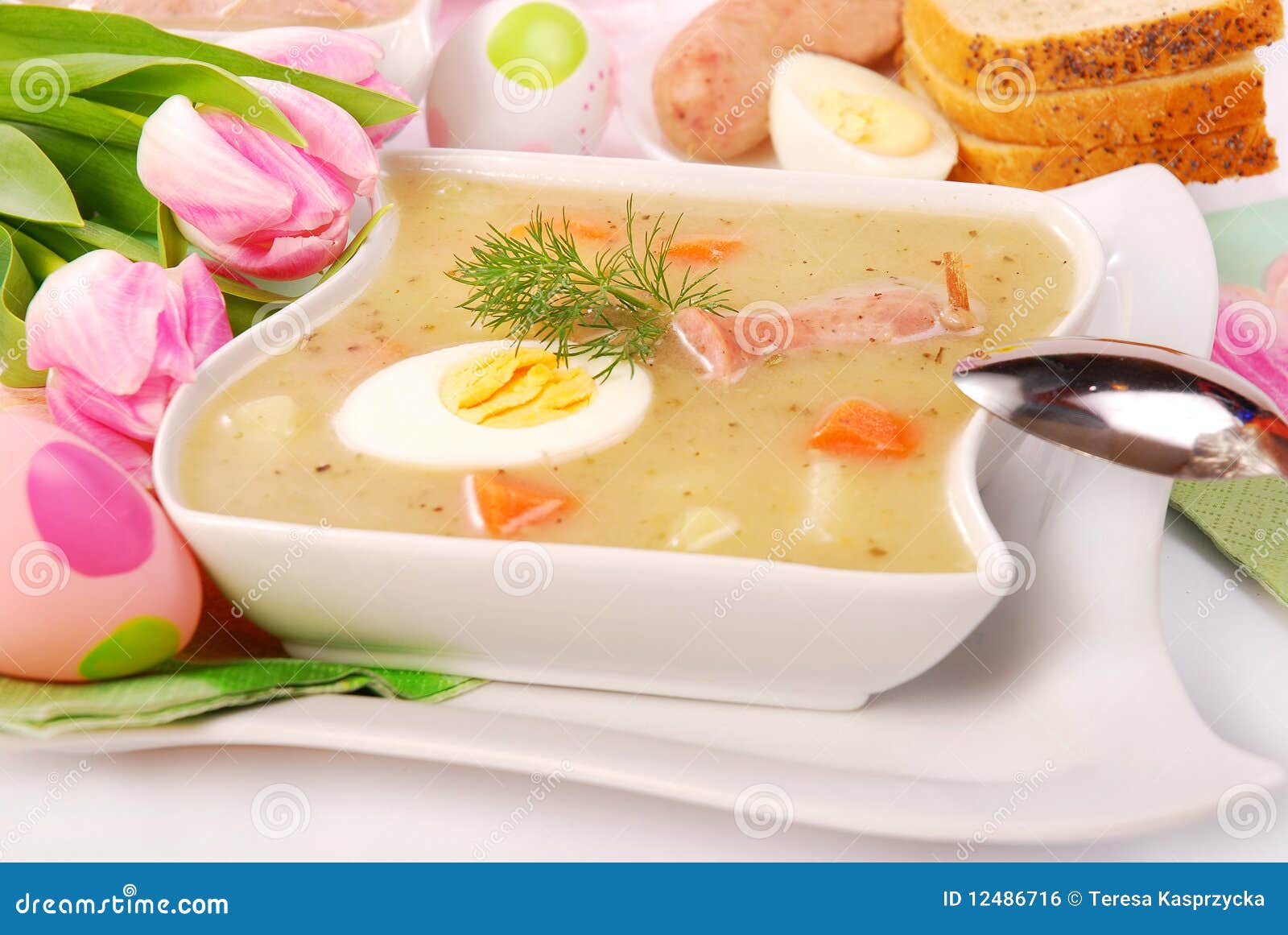 White borscht for easter stock photo. Image of table - 12486716
