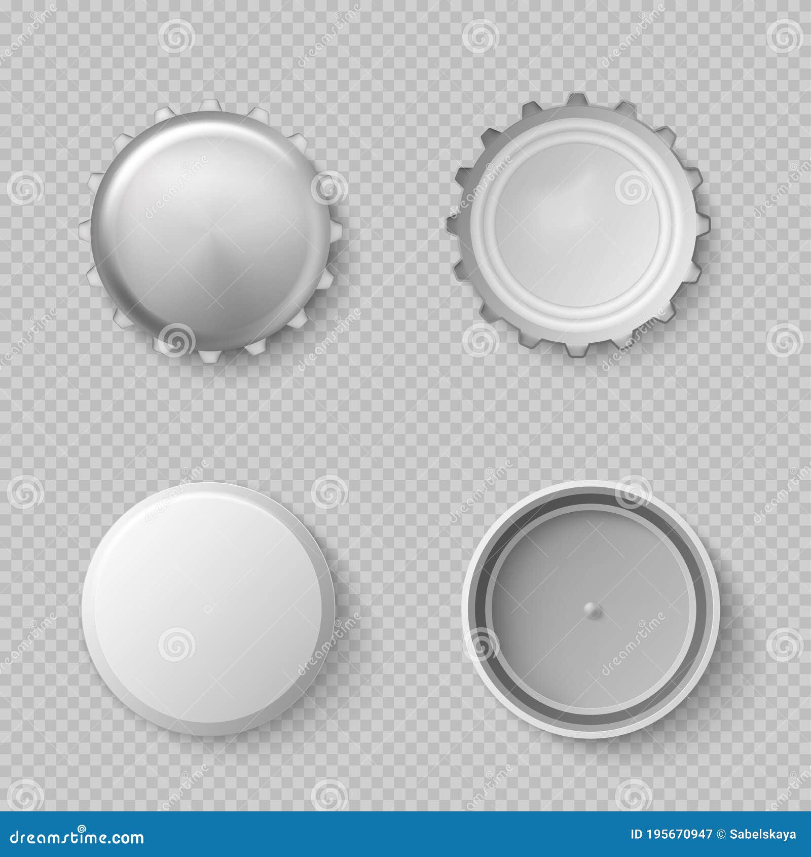 White Bottle Caps Vector Realistic Isolated Illustration Stock Vector ...