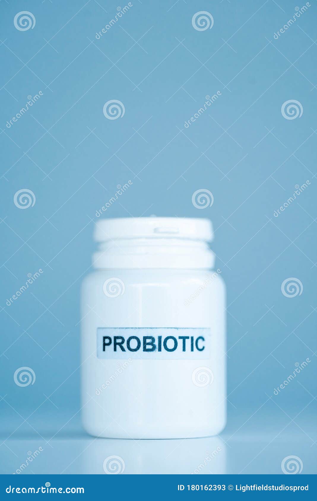White Bottle with Probiotic Lettering Stock Image - Image of medical ...