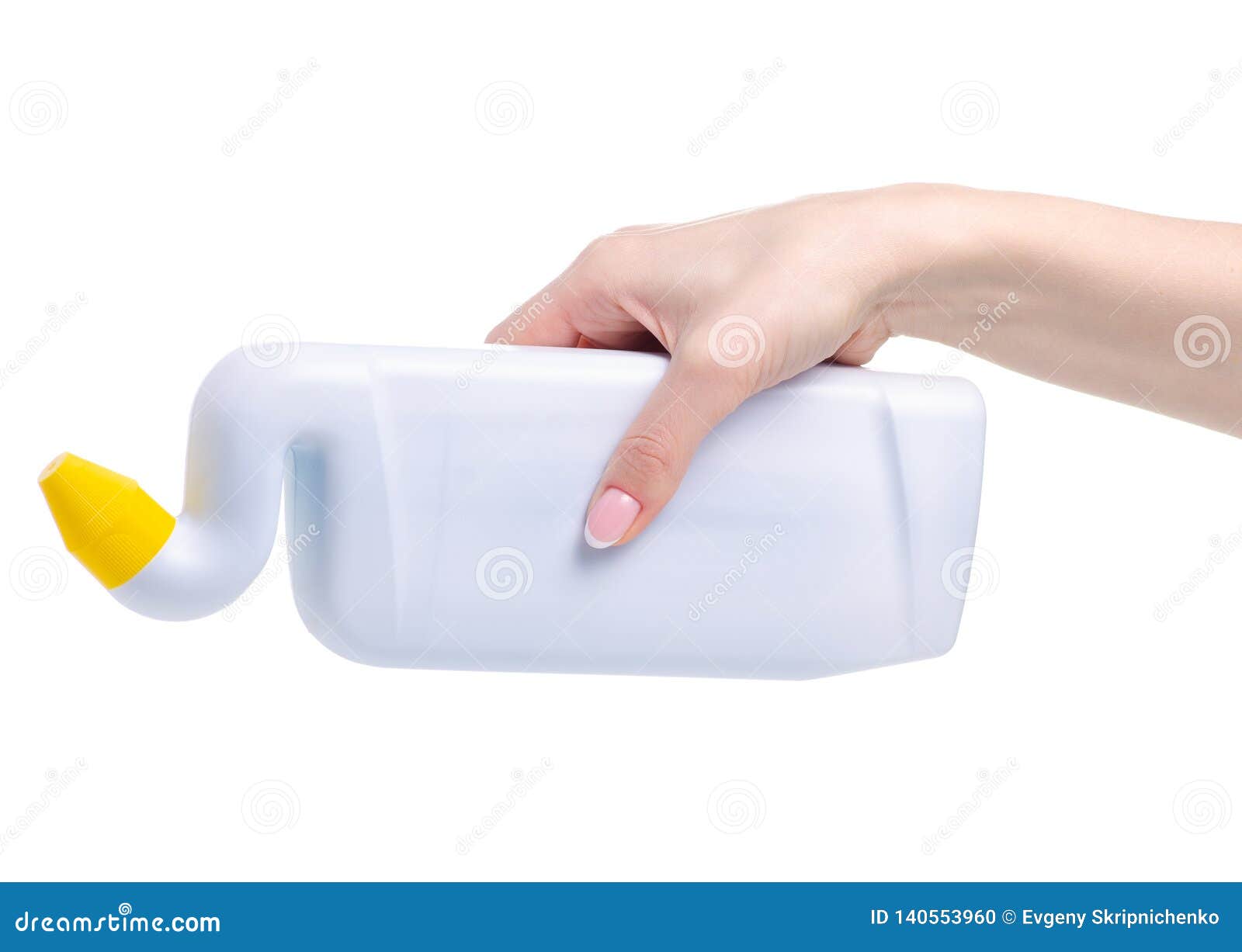 White Bottle Toilet Cleaner in Hand Stock Photo - Image of dirty ...