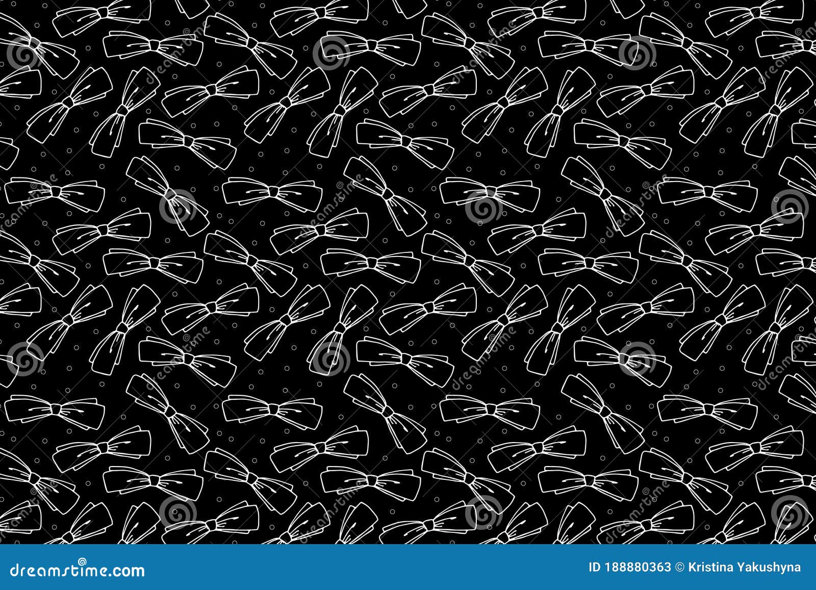White Bow Shape Pattern on a Black Background Stock Illustration ...