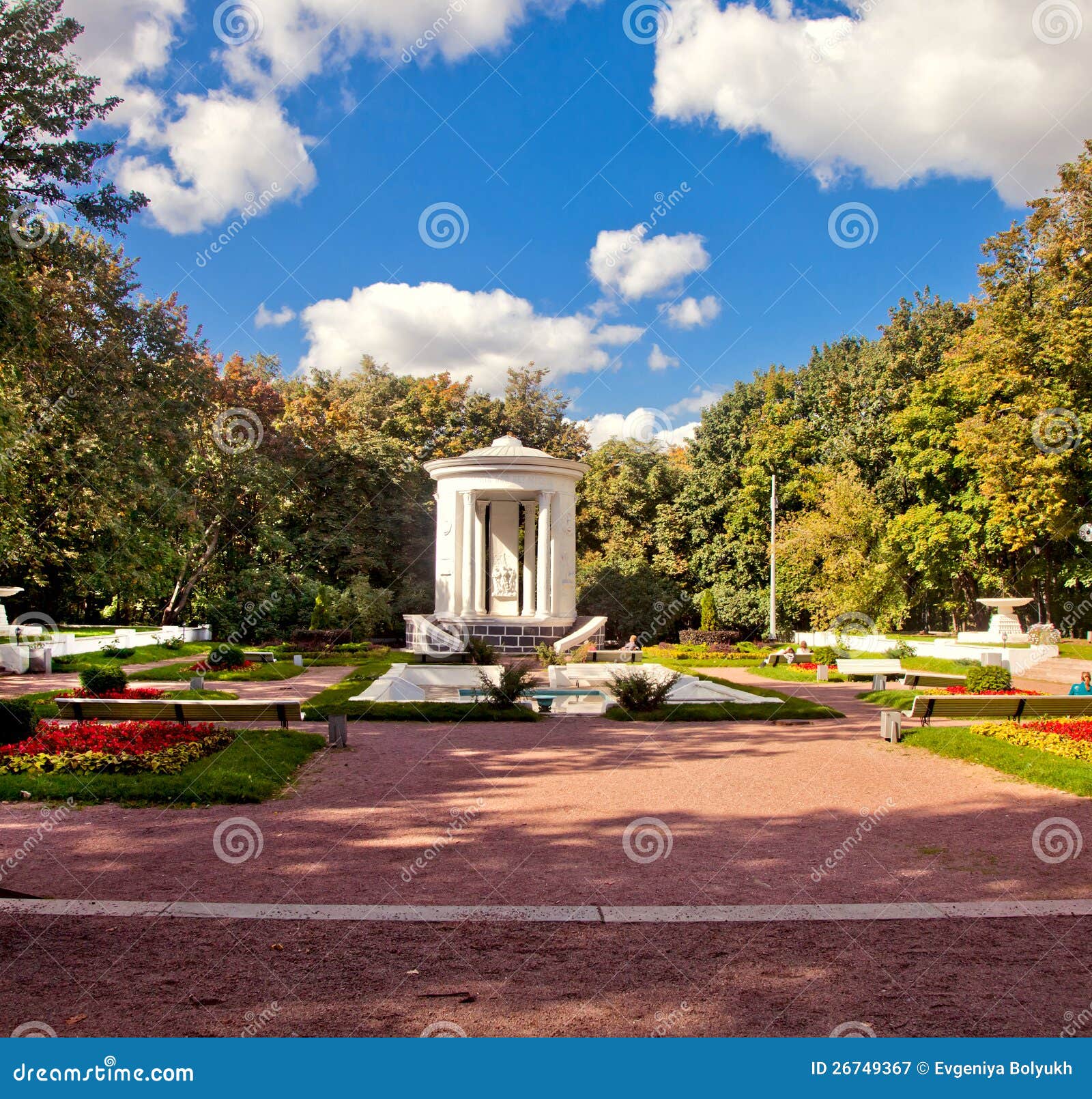White Bower in Beautiful Park Stock Image - Image of column, light ...