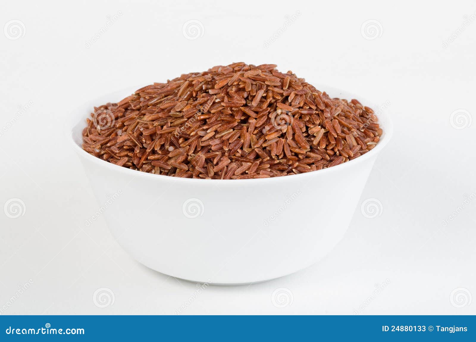 White Bowl of Brown Rice Against White Background Stock Image - Image ...