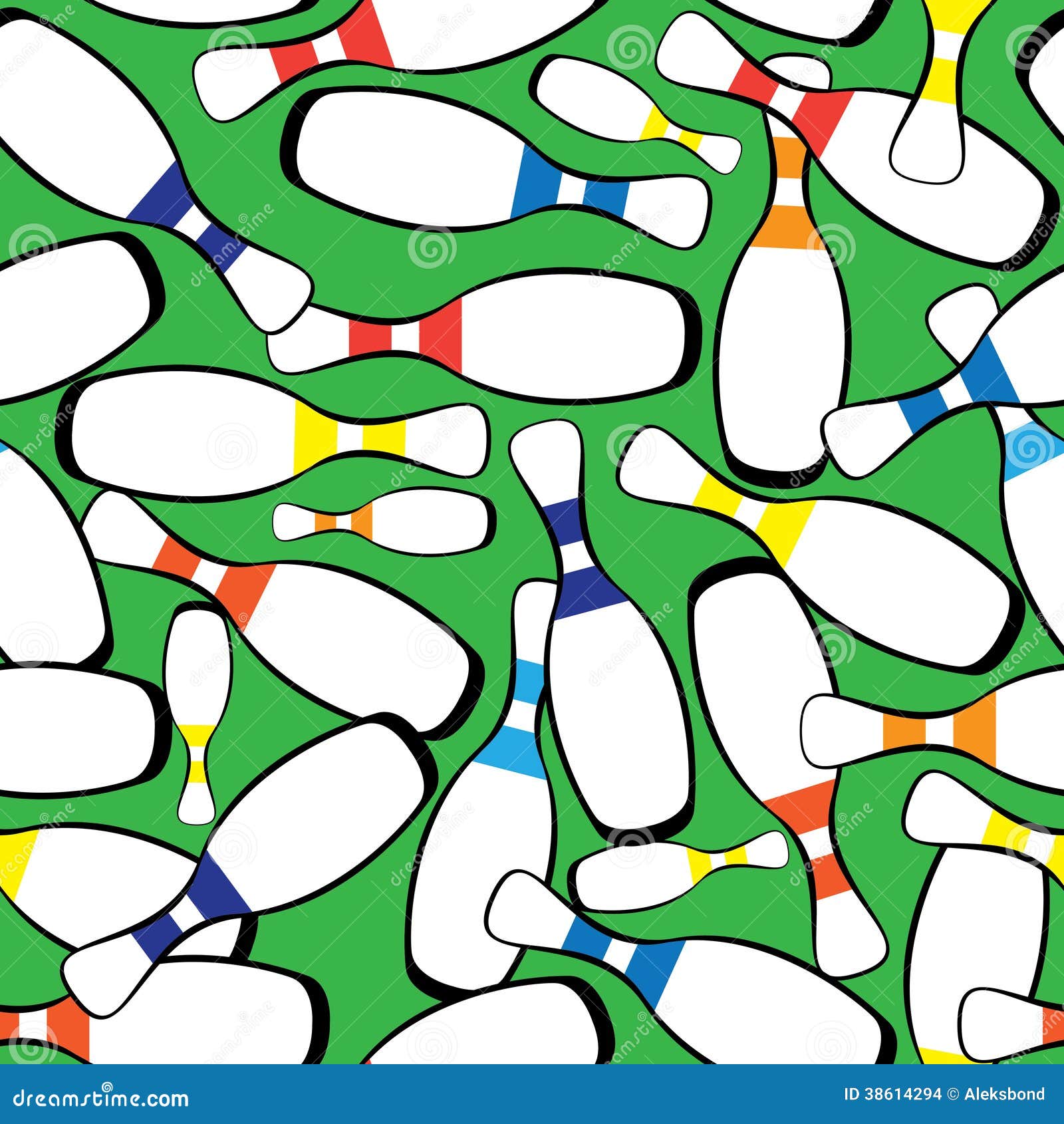 White Bowling Pins In Form Of Triangle On Blue Background. Orthographic ...