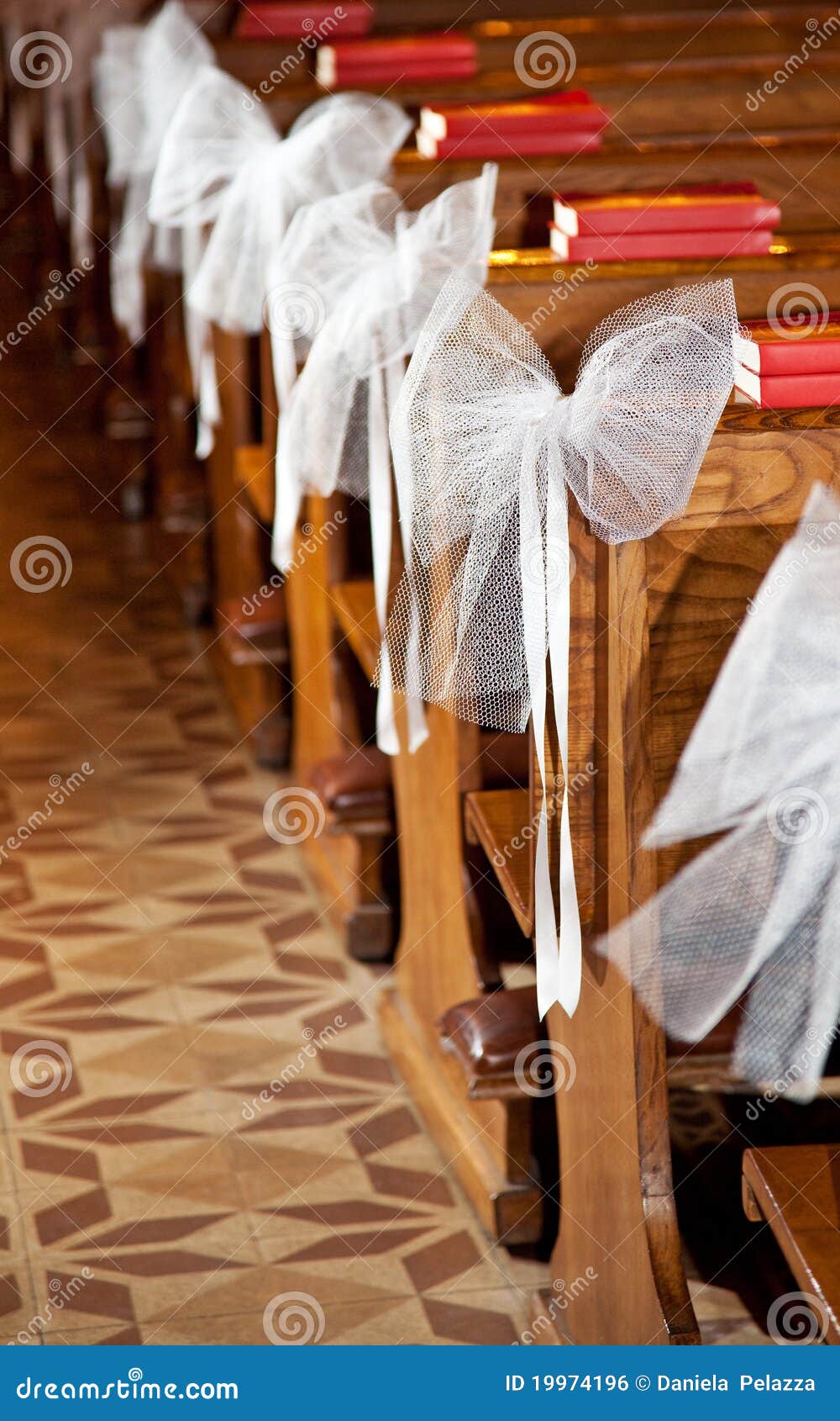 White Bows in Catholic Church. Stock Photo - Image of decor, interior ...