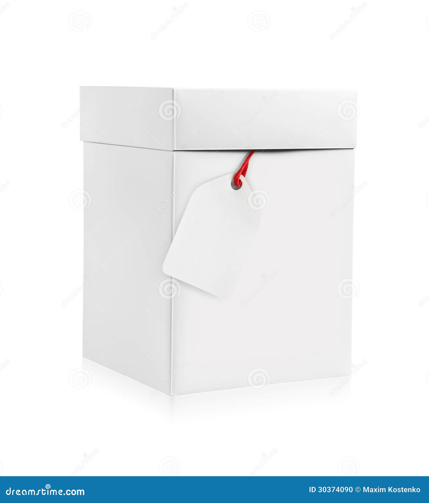 White box with blank tag stock photo. Image of send, label - 30374090
