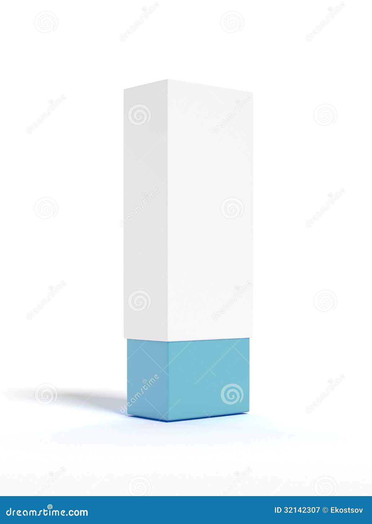 White box with blue bottom stock illustration. Illustration of noname ...