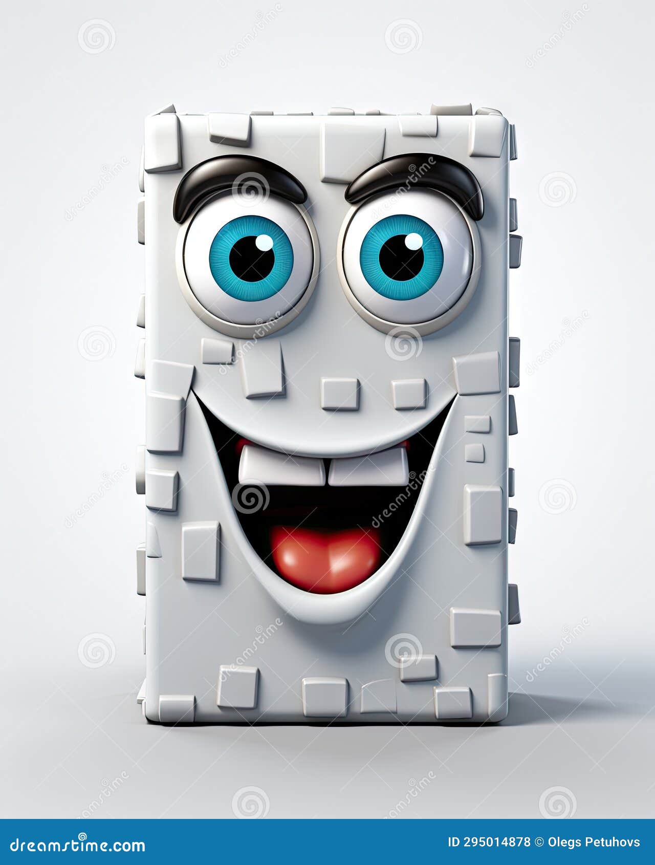 A White Box with Blue Eyes and a Smile on it. Generative Ai Stock ...