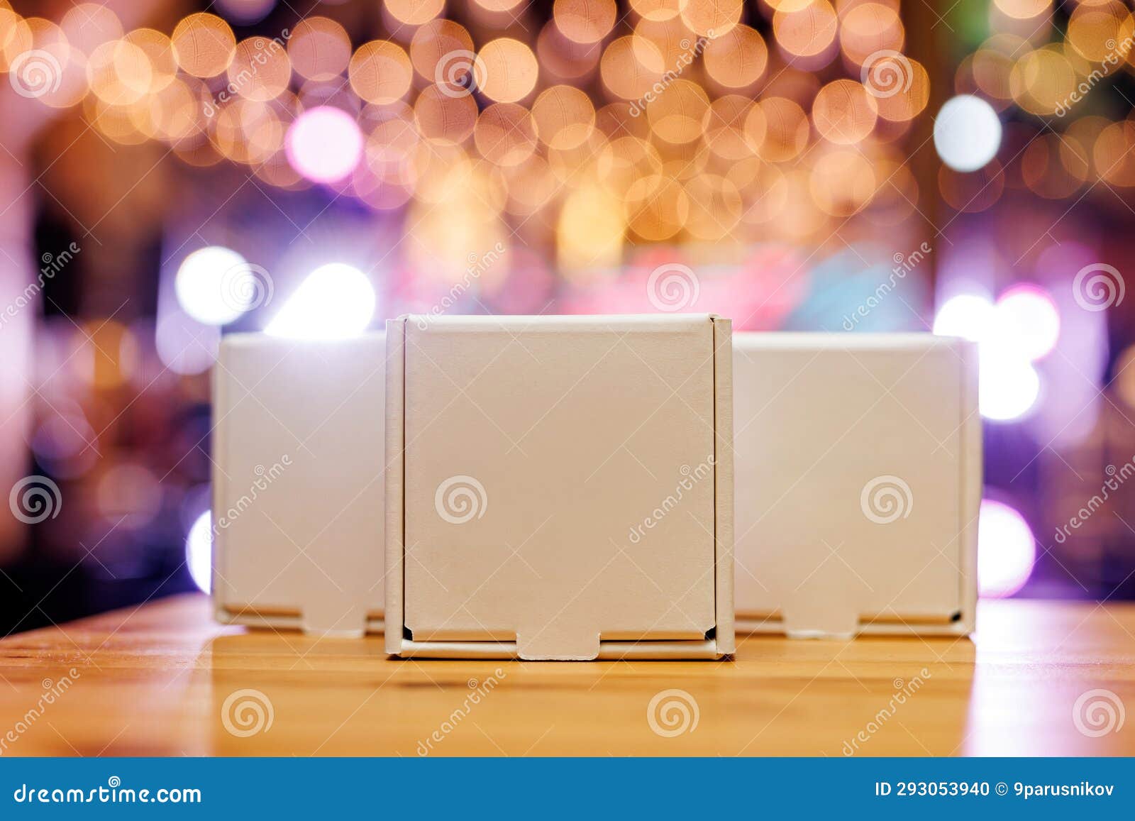 White Box with Blurred Light Background Stock Photo - Image of bright ...