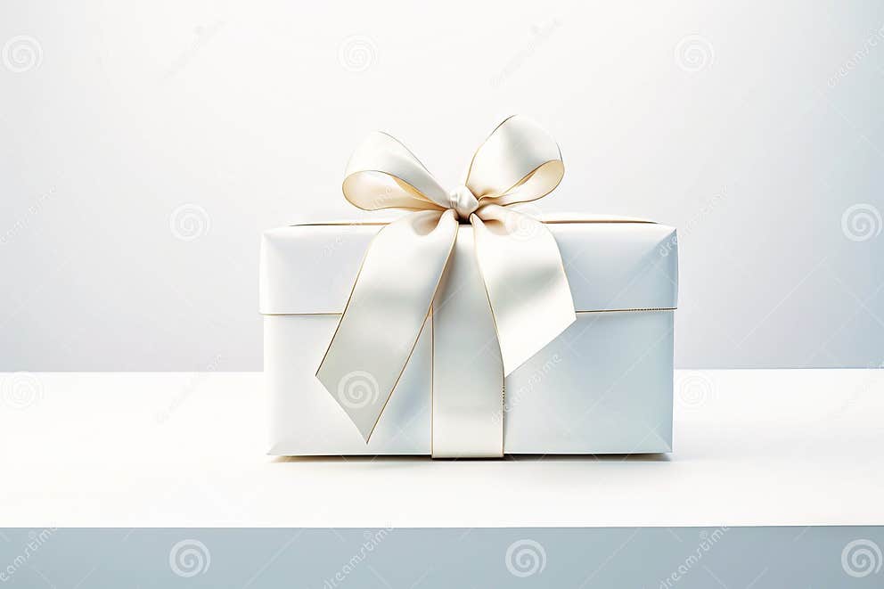 White box bow and ribbon stock image. Image of gift - 329893839