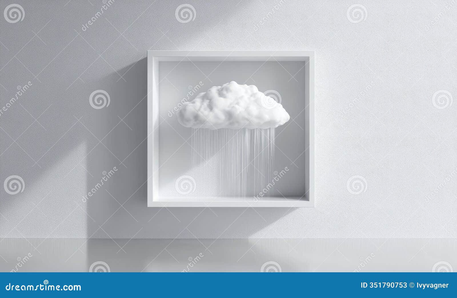 A White Box with a Cloud Inside of it Stock Illustration - Illustration ...