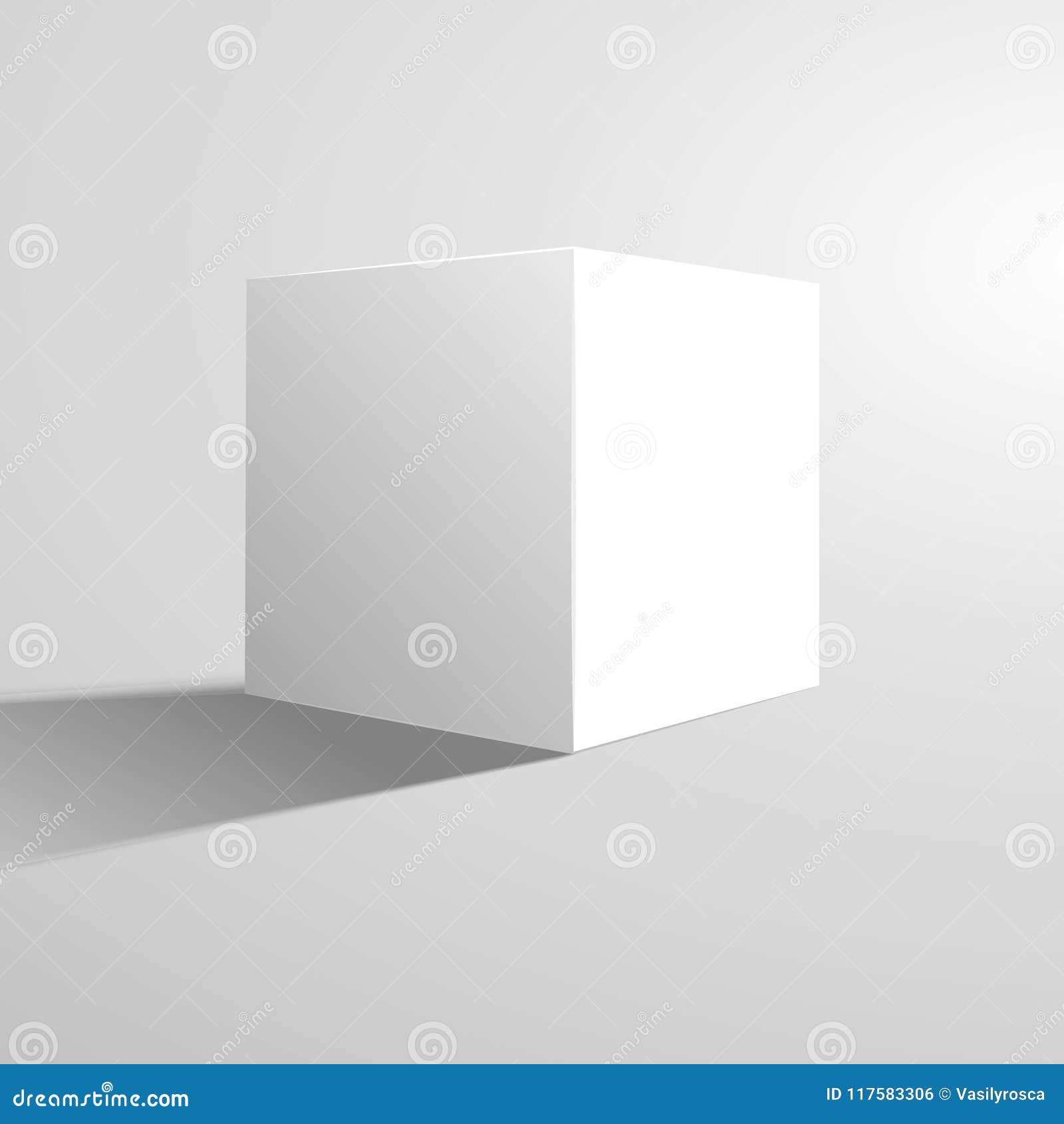 White Box Cube Isolated on White Background. Blank Empty Package 3d ...