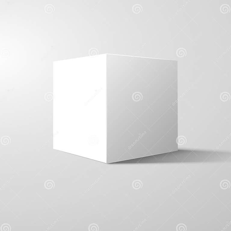 White Box Cube Isolated on White Background. Blank Empty Package 3d ...